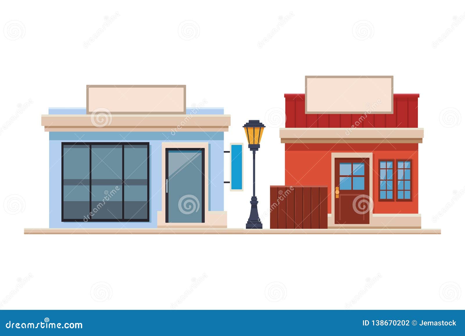 Stores Shopping Front Cartoon Stock Vector - Illustration of mall ...