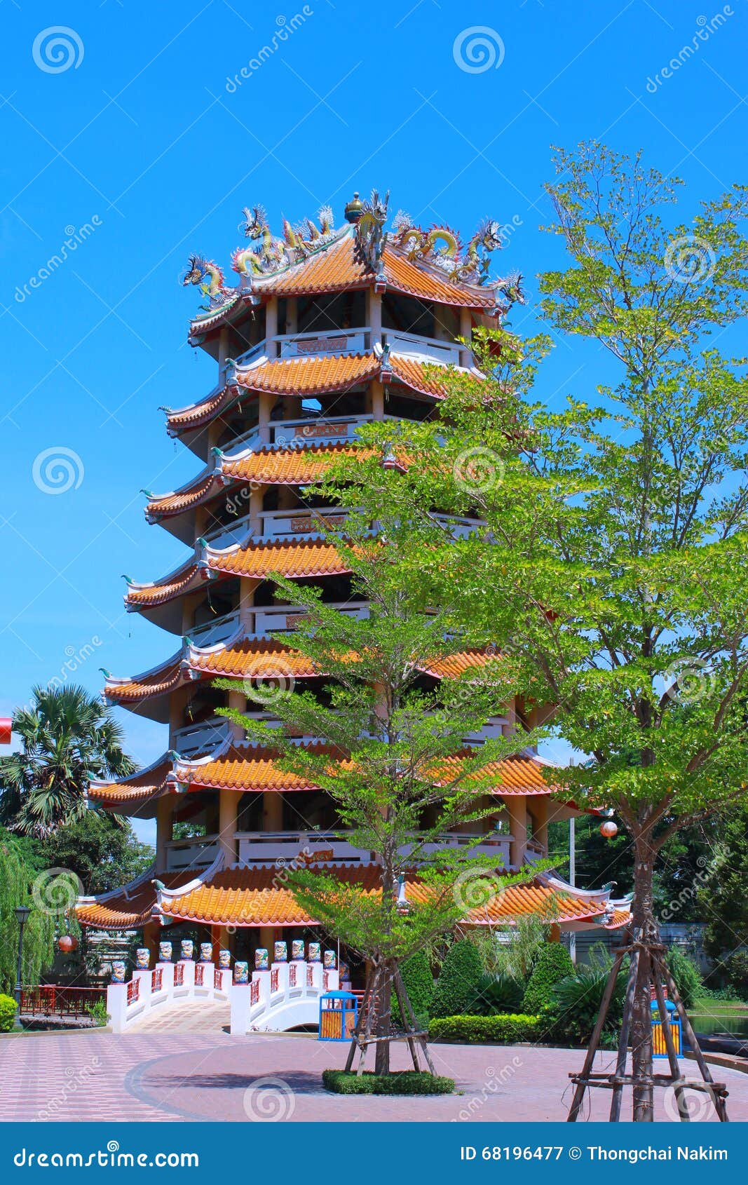7 storey pagoda stock image. Image of suphanburi, thailand - 68196477