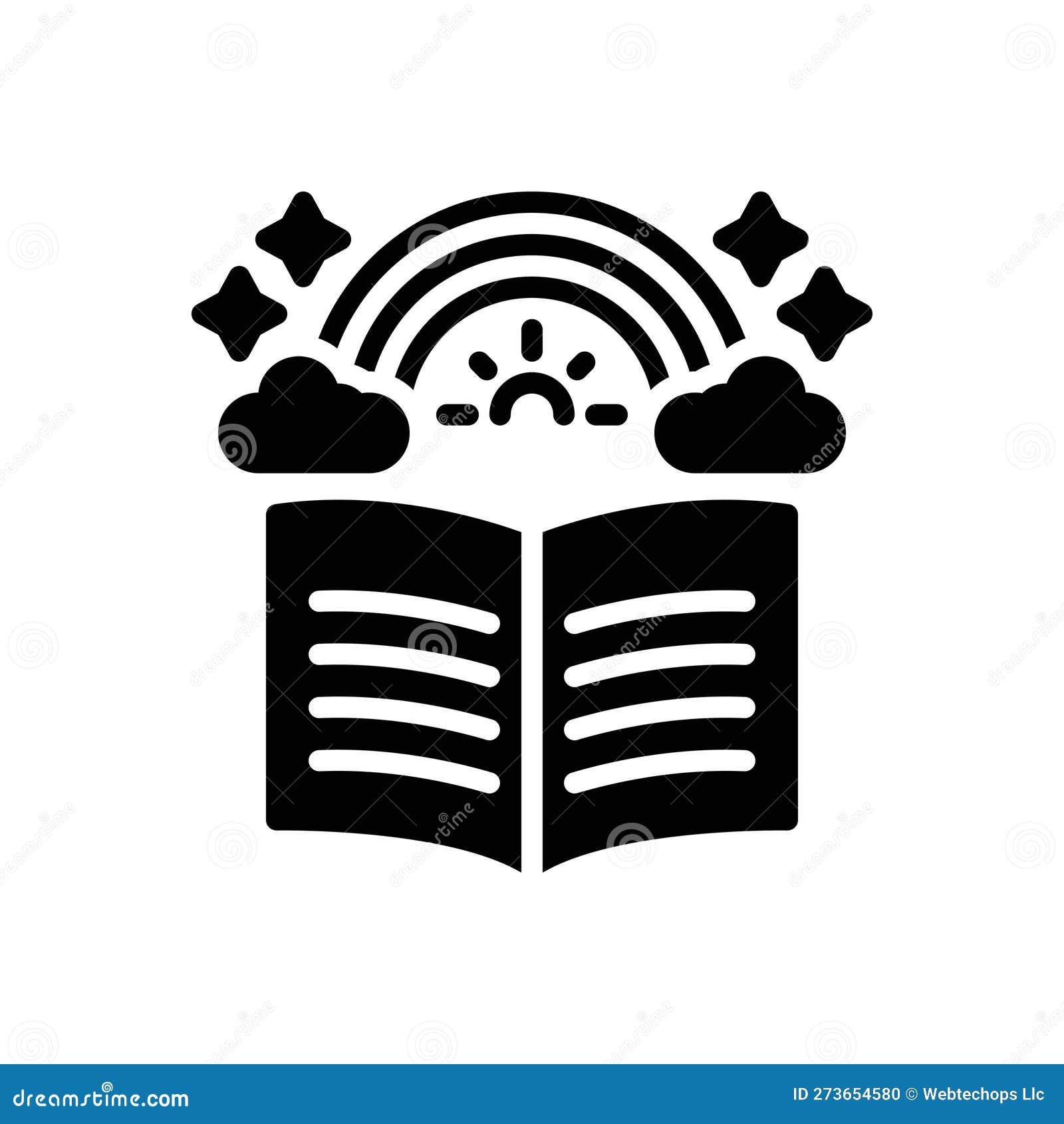 Black Solid Icon for Stories, Tale Book and Book Stock Vector ...