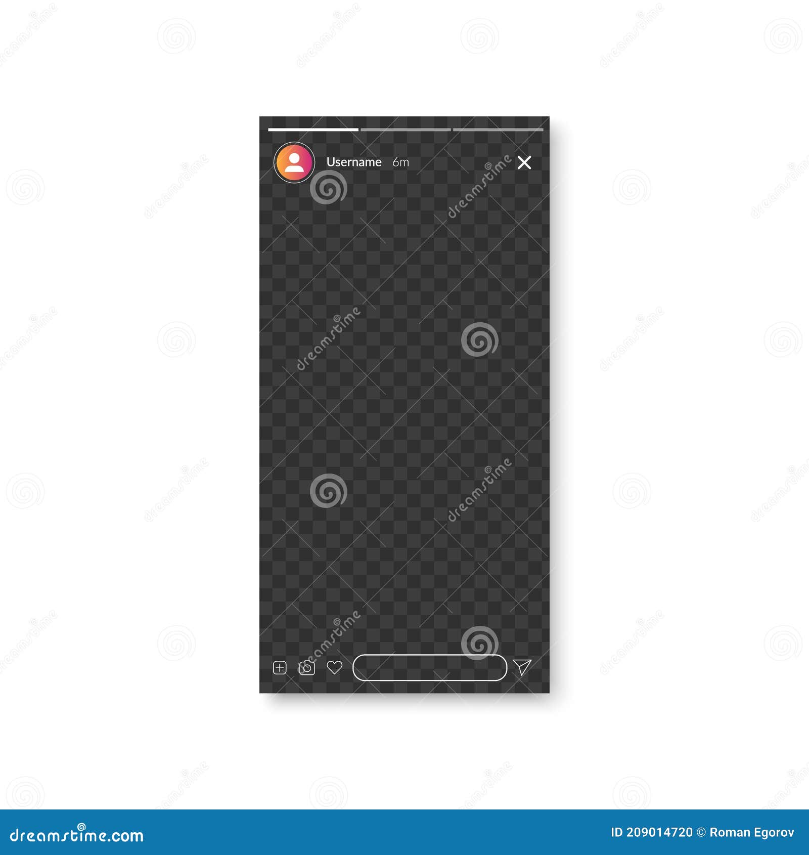 Stories Screen Interface in Social Media Application. Realistic Network ...