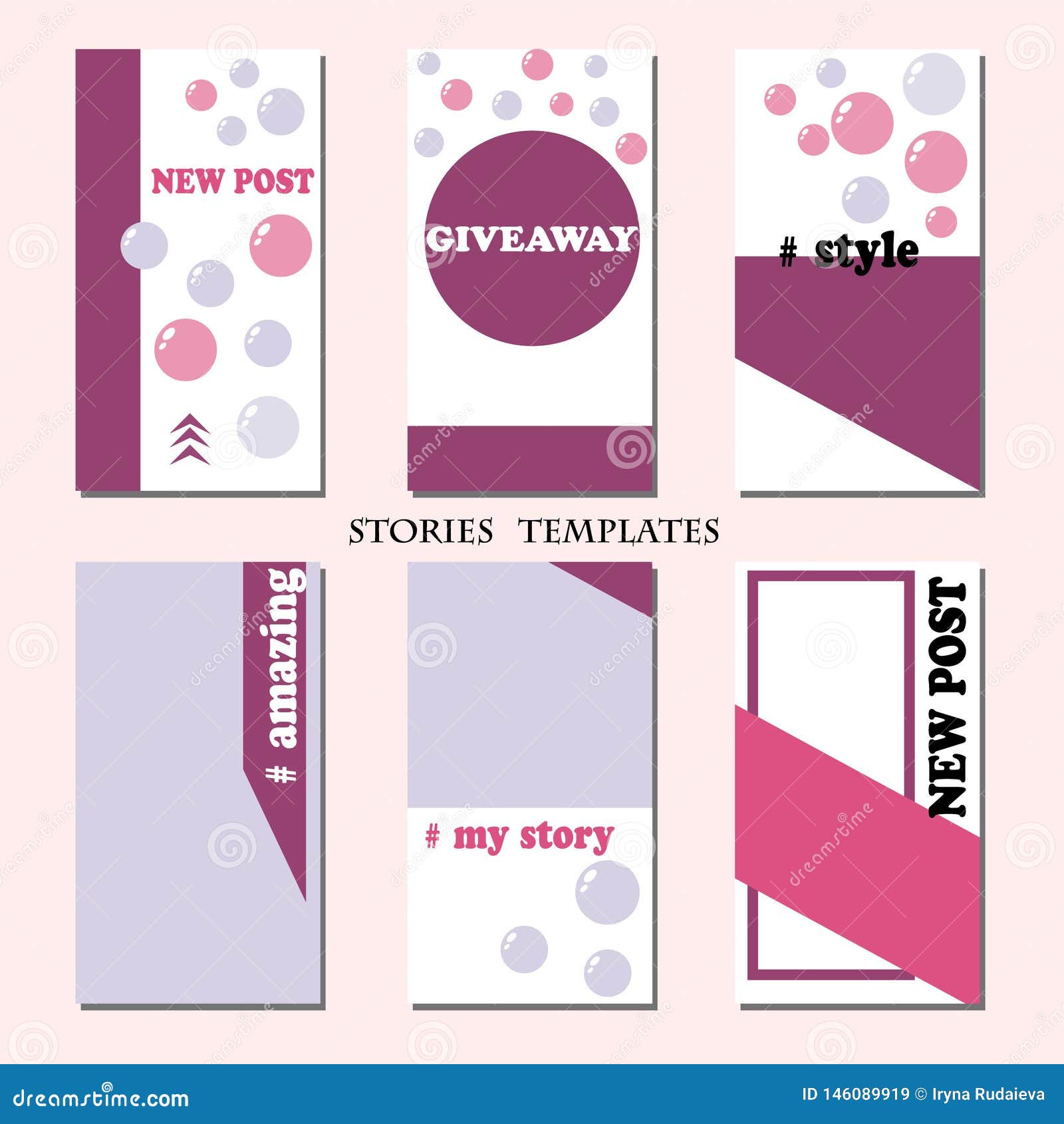 Stories Template. Vector Editable Layout for Social Networks Stock ...