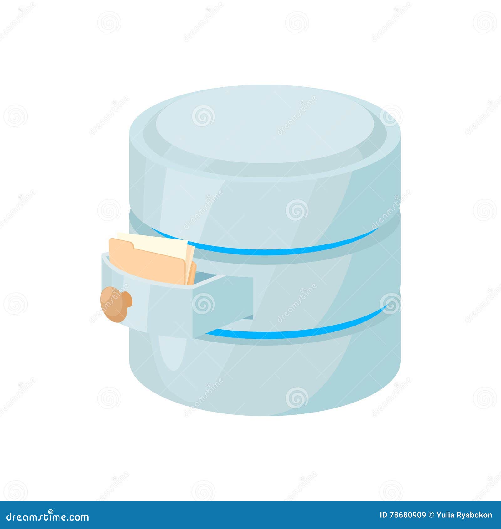 Storing Files in Database Icon, Cartoon Style Stock Vector ...