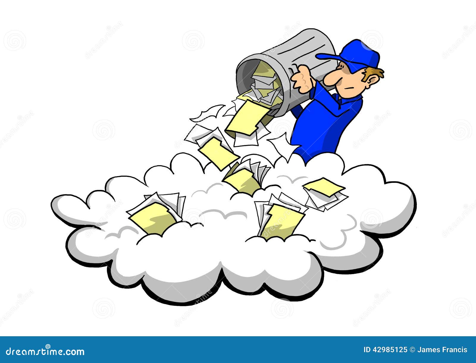 Storing junk in the cloud stock illustration. Illustration of ...