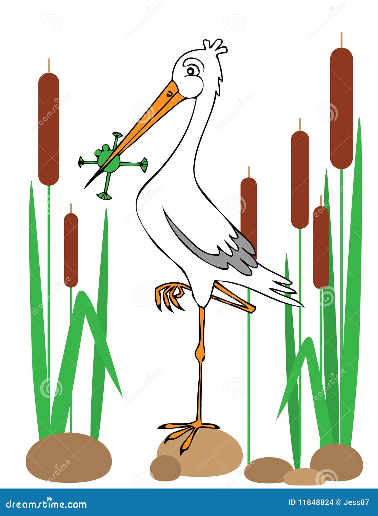Stork stock illustration. Illustration of cane, smile - 11848824
