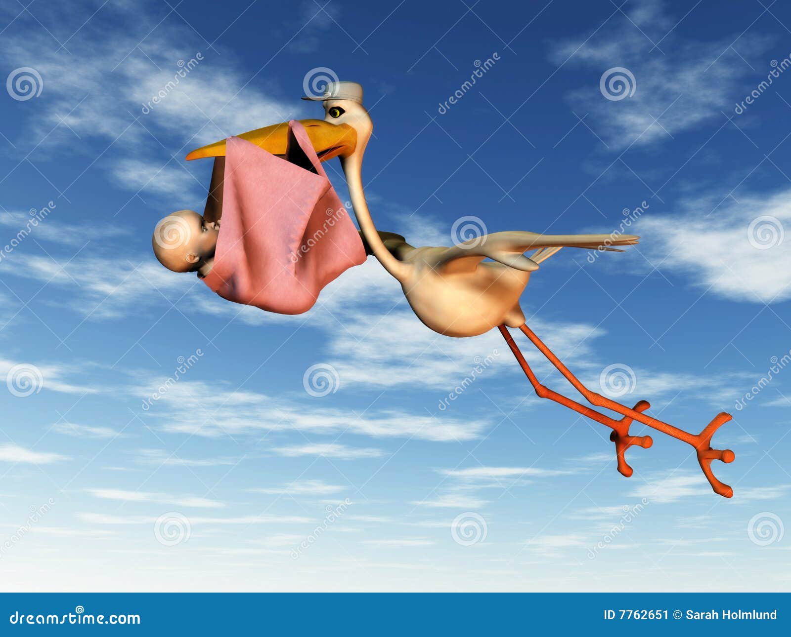 Stork with baby stock illustration. Illustration of born - 7762651