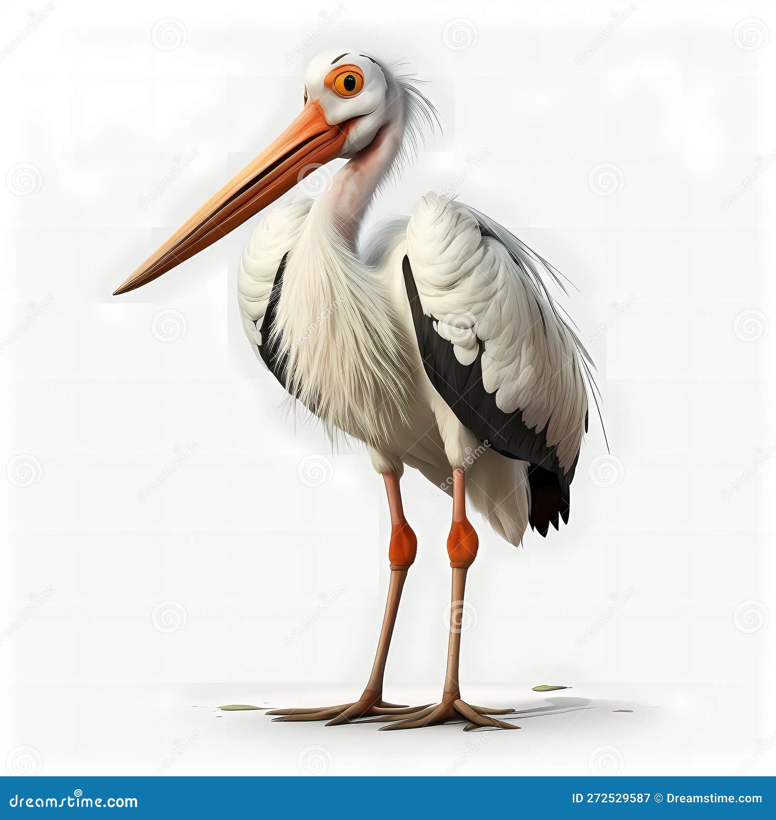 Stork Cartoon Style. Generative AI Stock Illustration - Illustration of ...