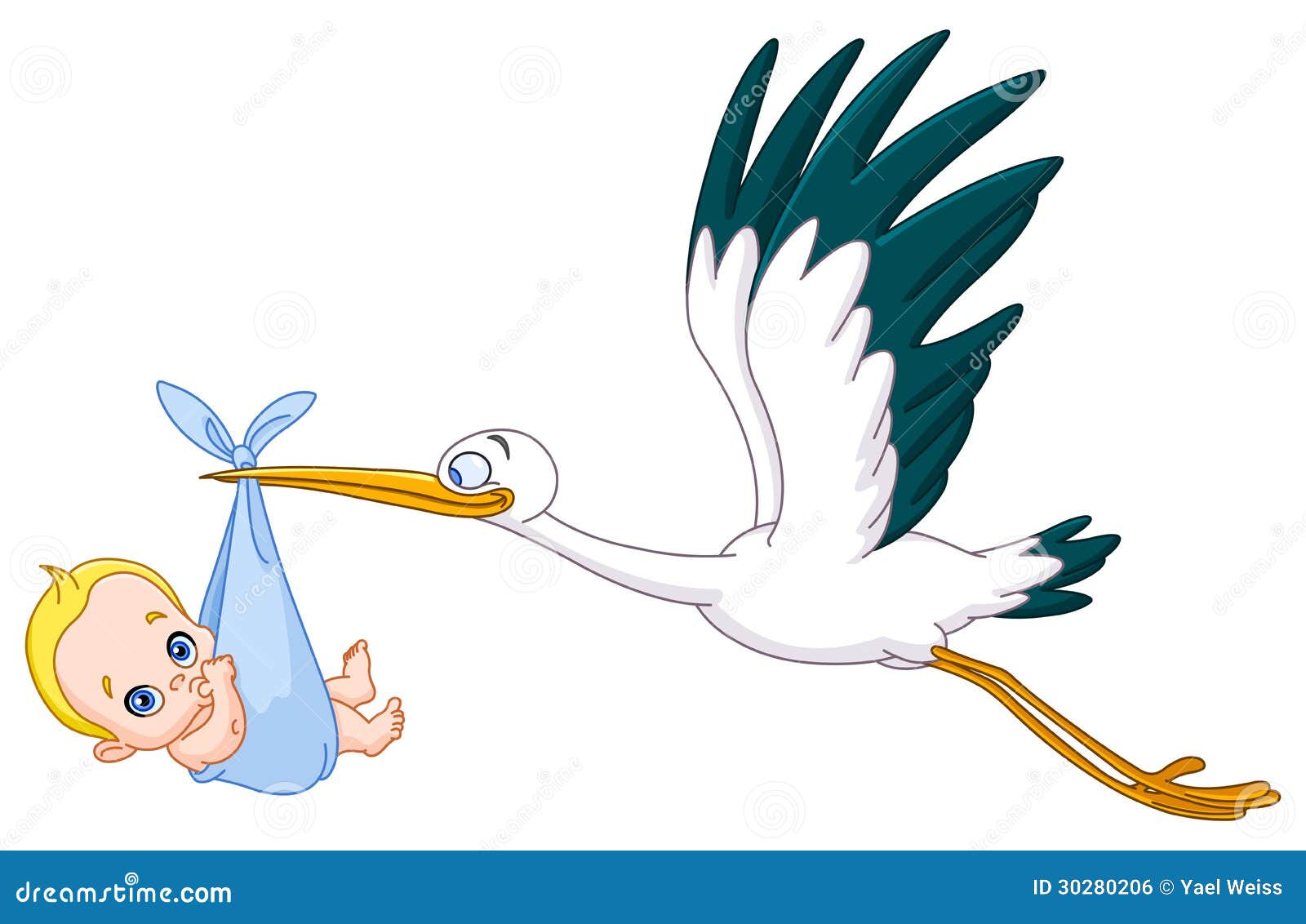 Stork To Bring Newborn Stock Illustration | CartoonDealer.com #1172776