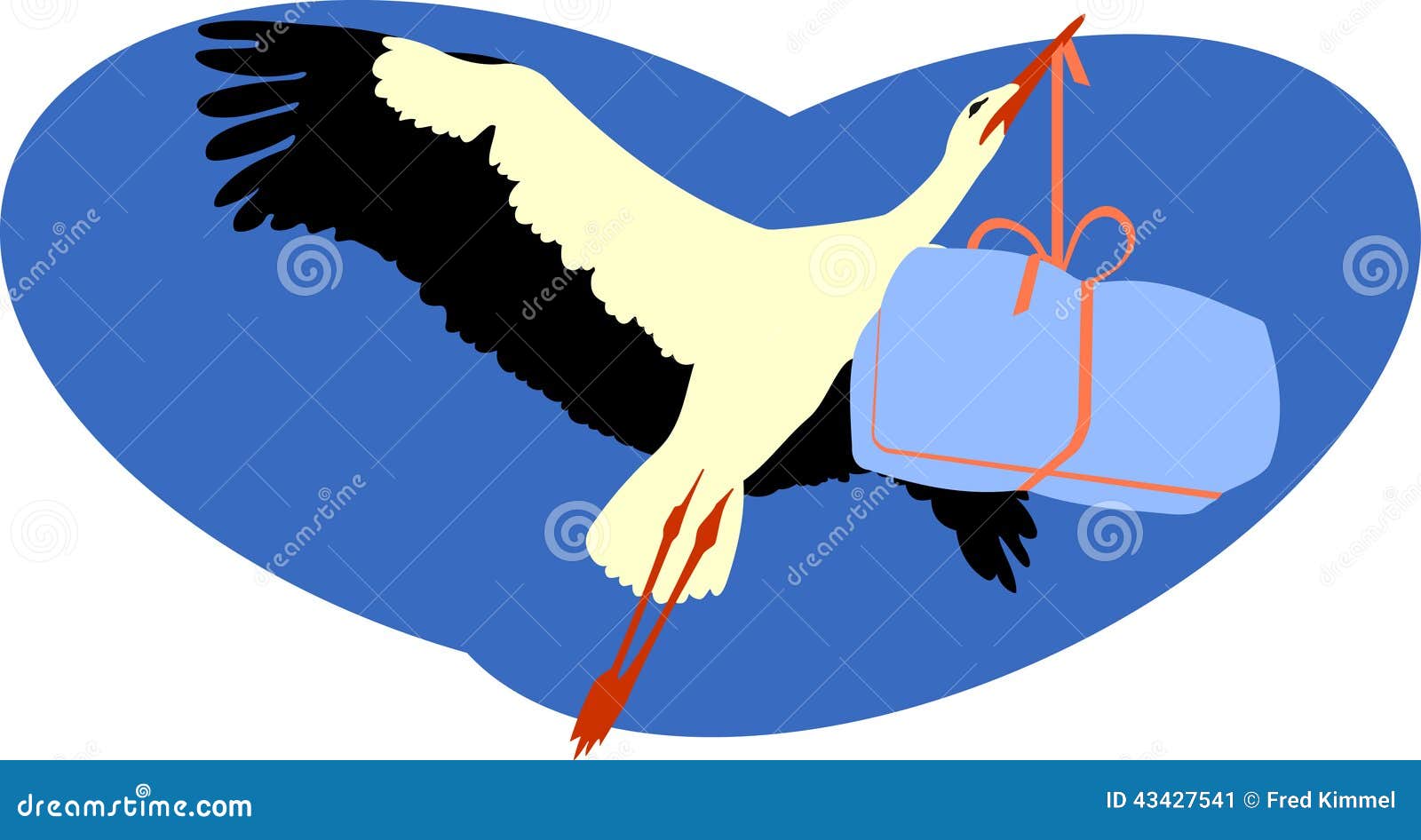 Stork Delivering a Package stock vector. Illustration of dispatch ...