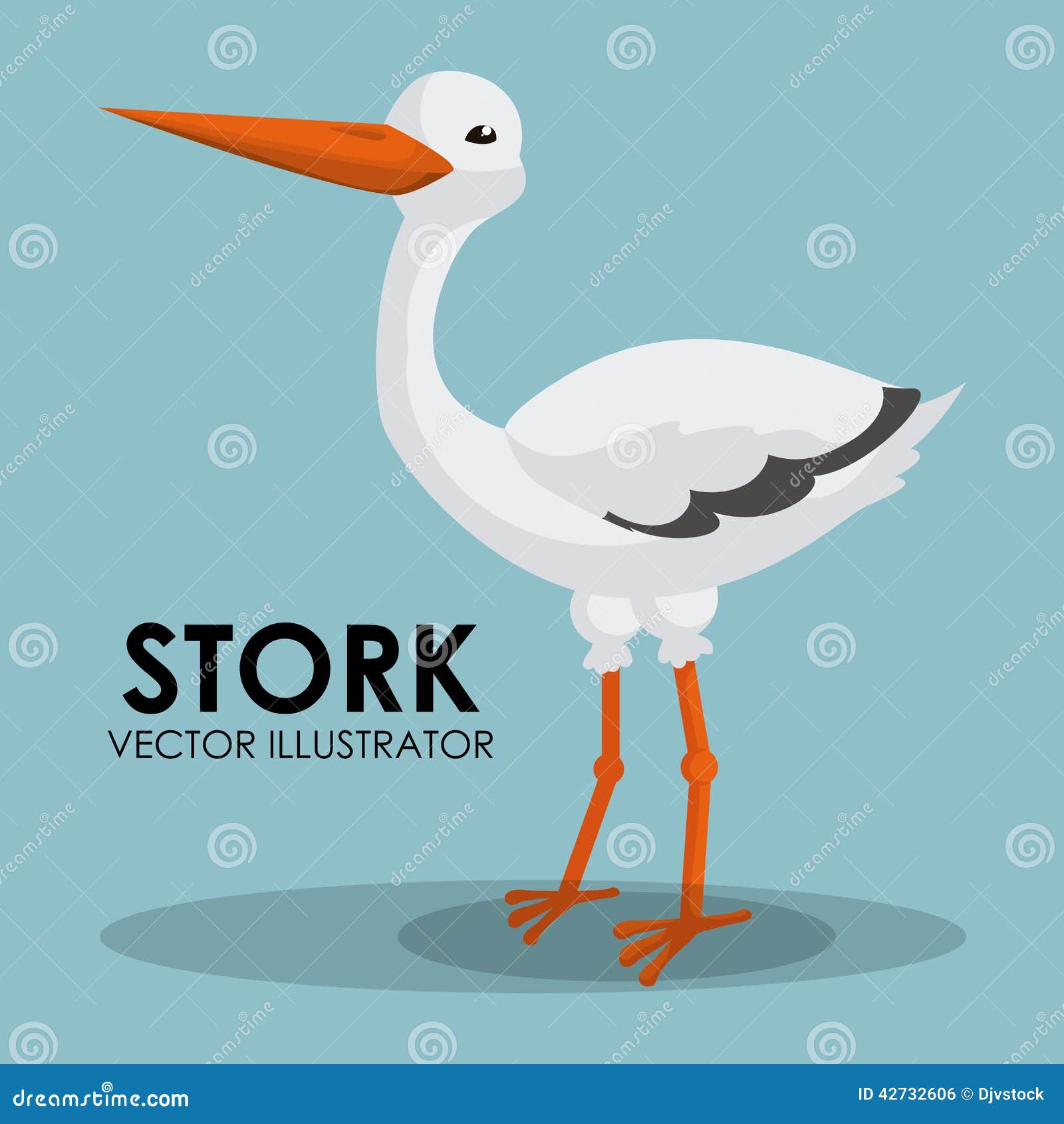 Stork design stock vector. Illustration of animal, adorable - 42732606