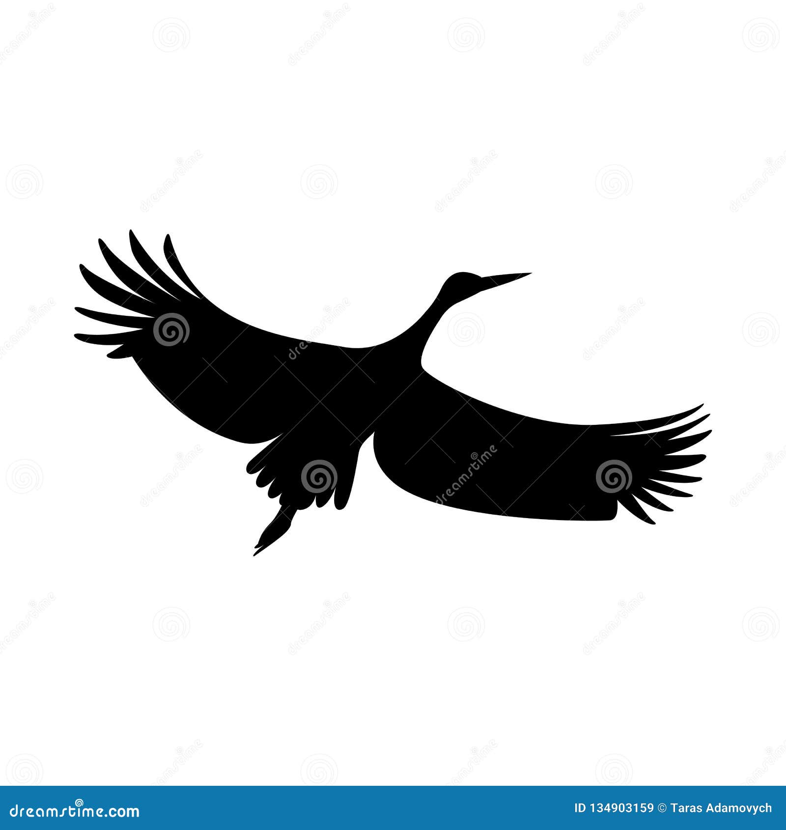 Stork Flying, Vector Illustration , Black Silhouette , | CartoonDealer ...