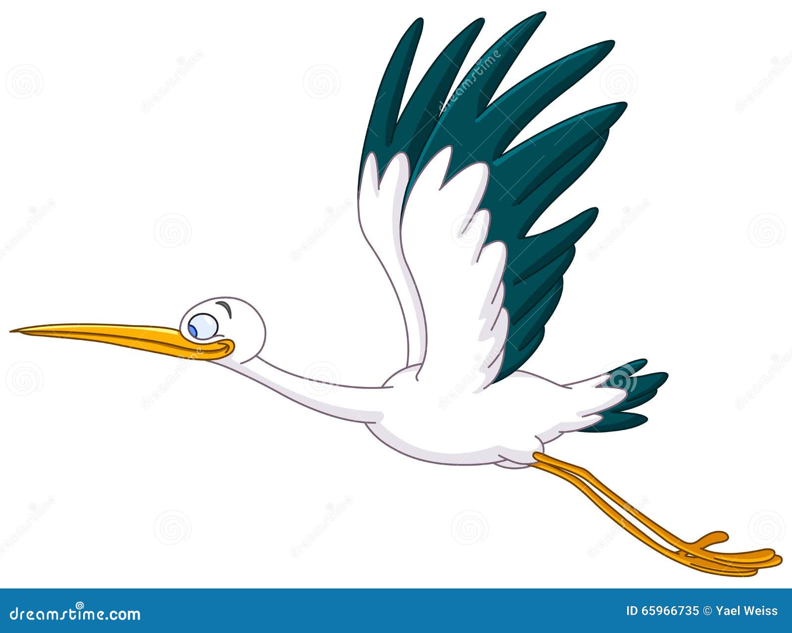 Stork Flying Stock Vector - Image: 65966735