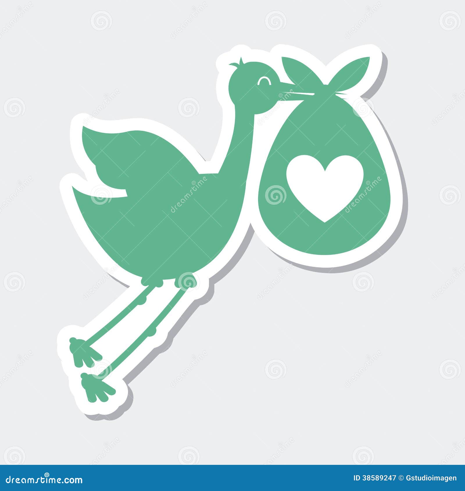Stork stock vector. Illustration of mother, baby, design - 38589247