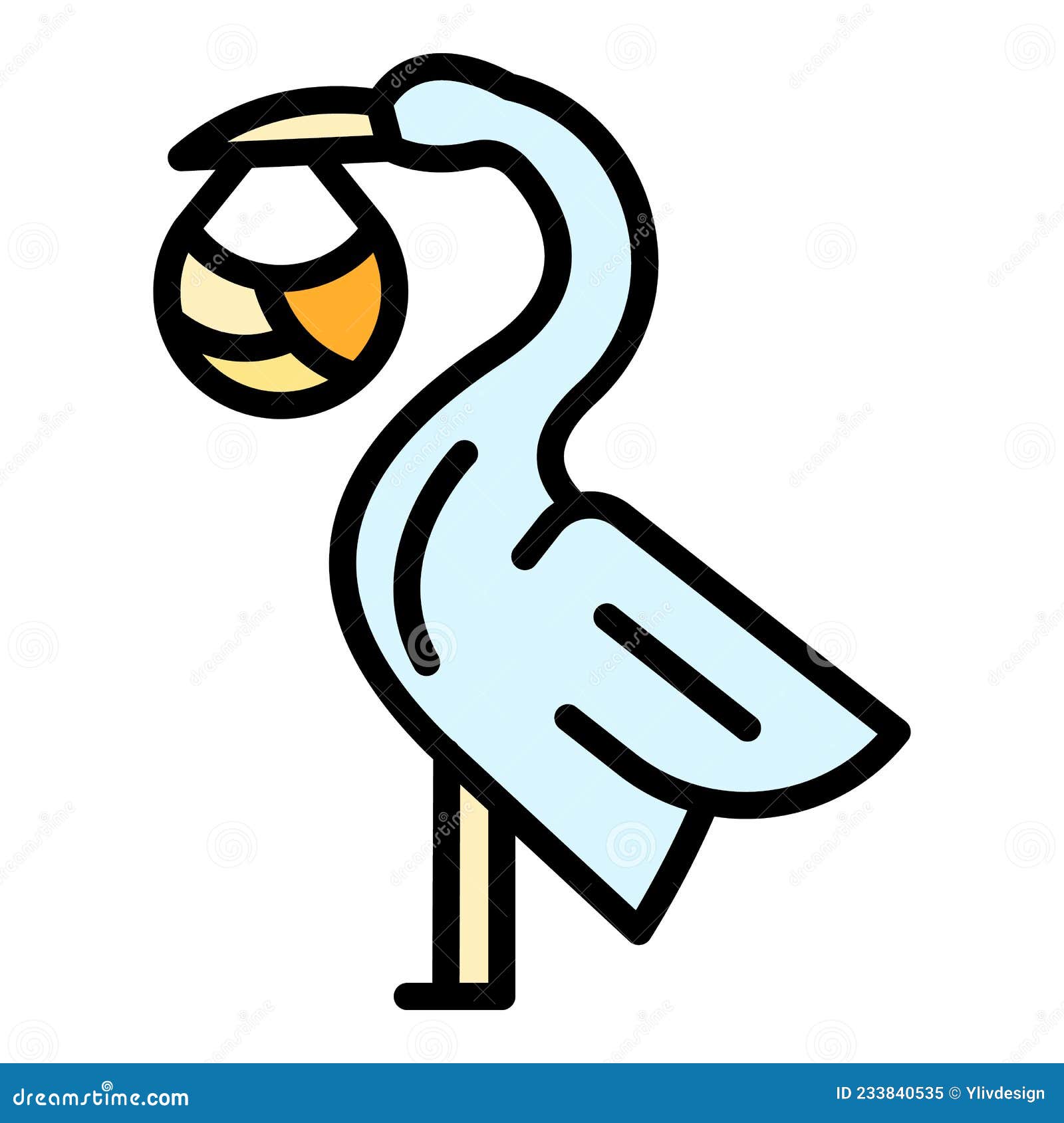 Stork Icon Color Outline Vector Stock Vector - Illustration of isolated ...