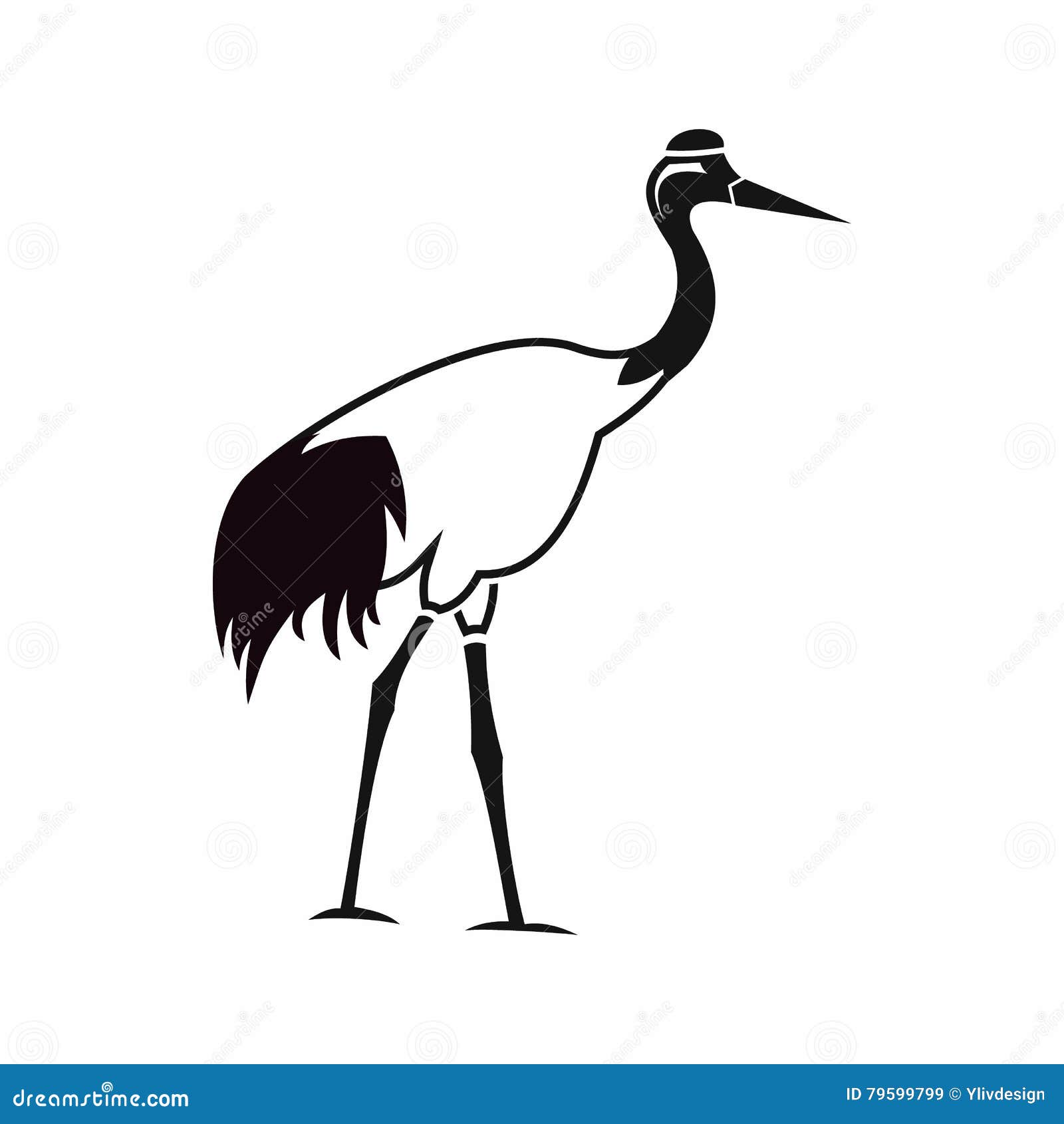 Stork icon, simple style stock vector. Illustration of neck - 79599799