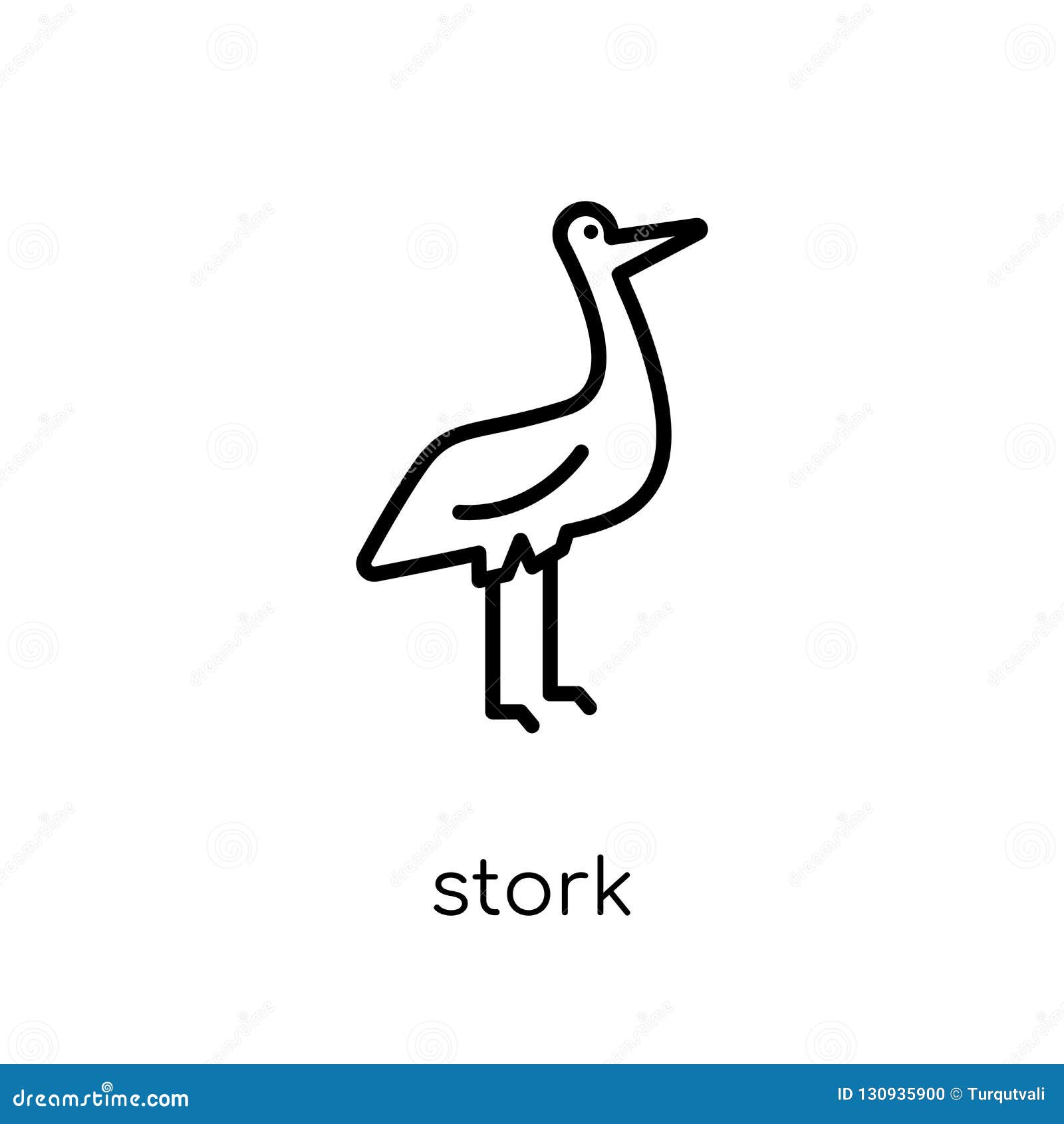 Stork Icon. Trendy Modern Flat Linear Vector Stork Icon on White Stock ...