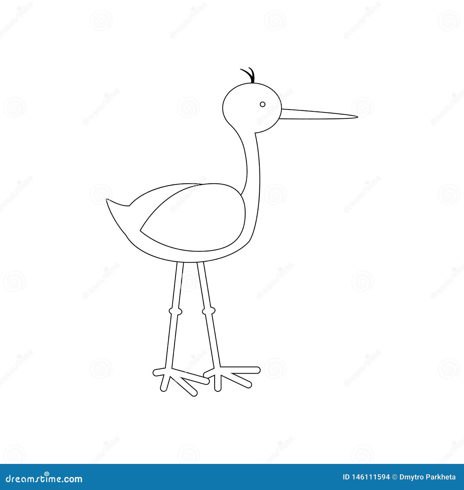 Stork illustration outline stock vector. Illustration of graphic ...