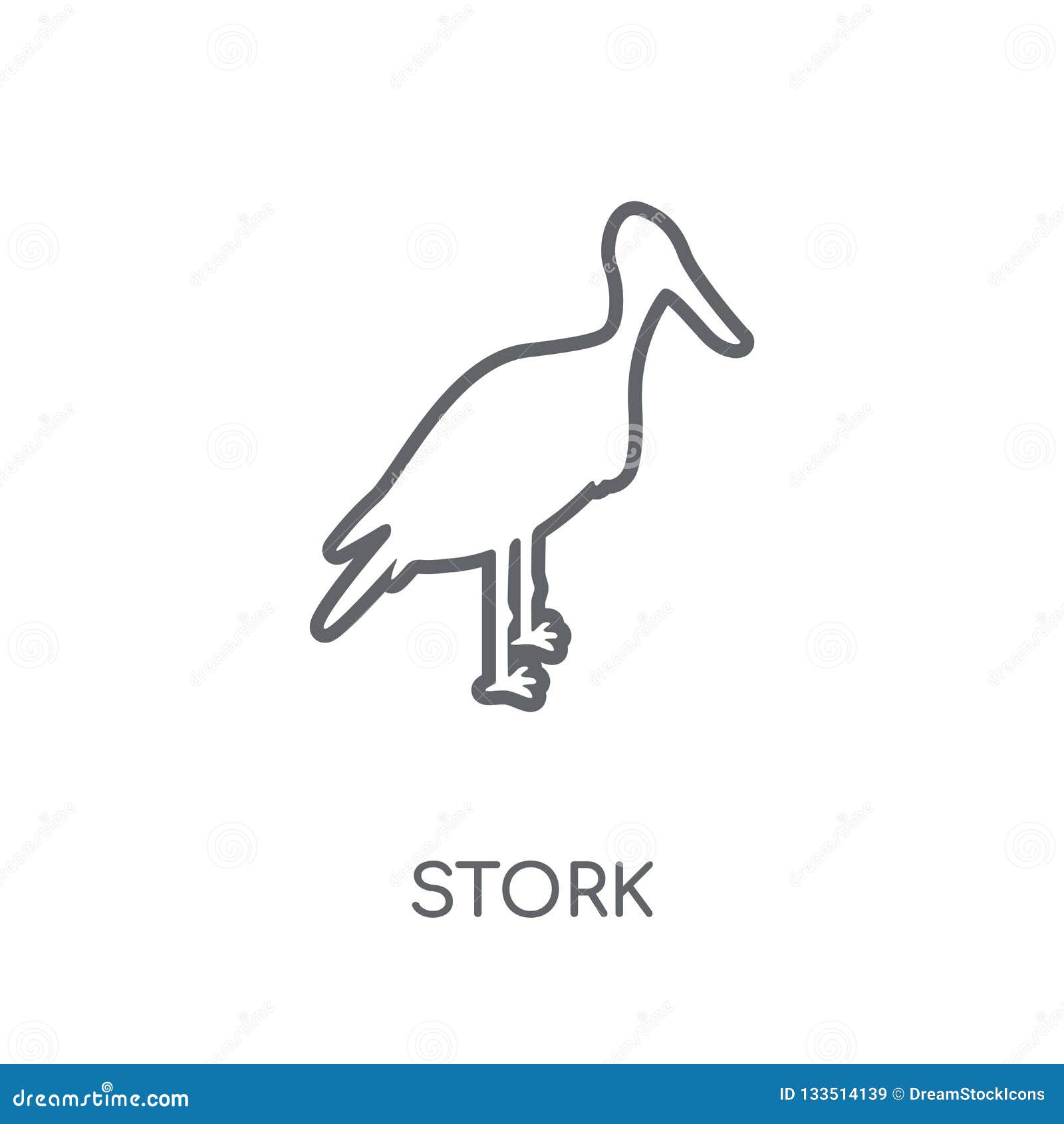 Stork Linear Icon. Modern Outline Stork Logo Concept on White Ba Stock ...