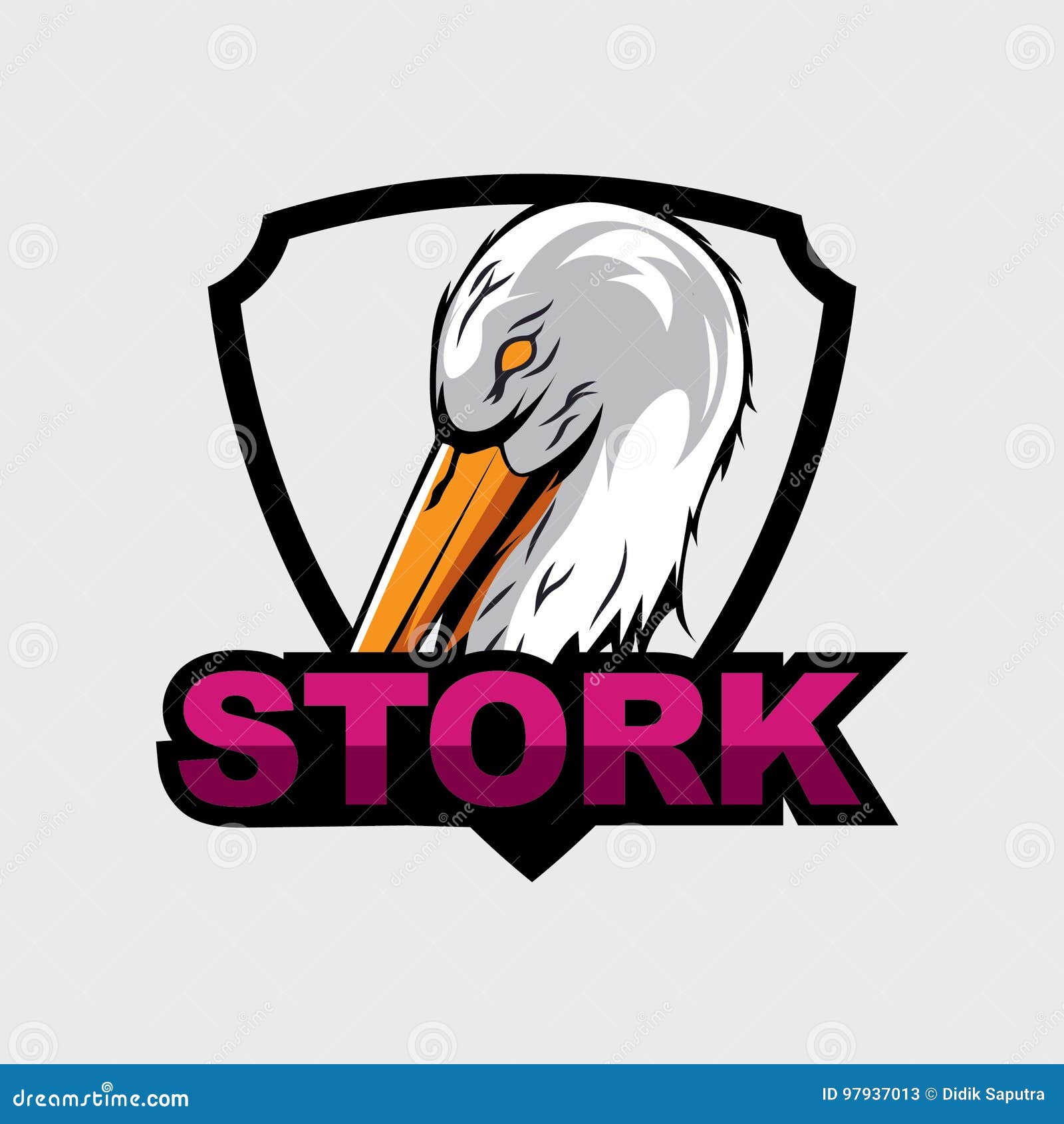 Stork logo stock vector. Illustration of animal, icon - 97937013