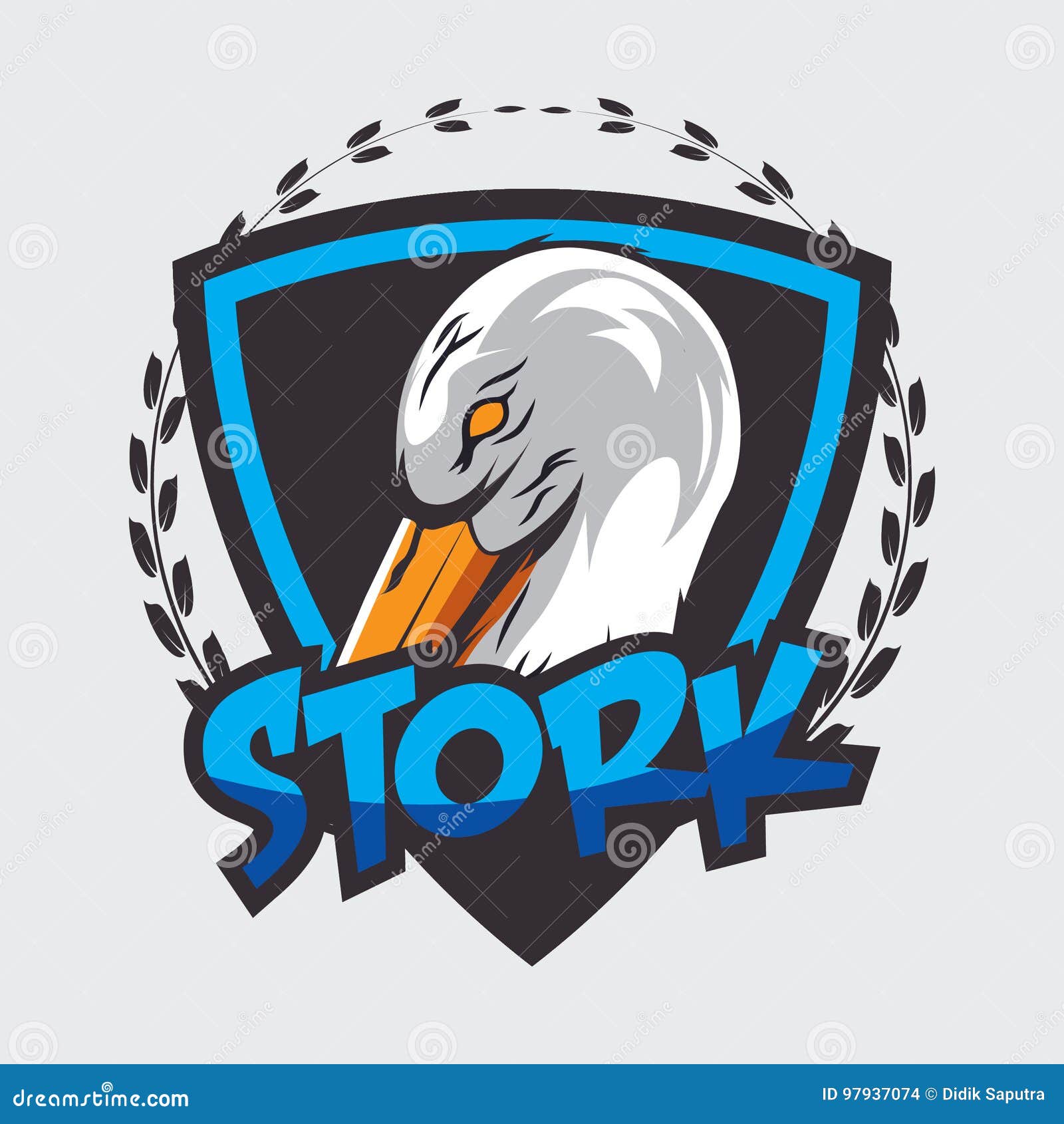 Stork logo stock vector. Illustration of birth, element - 97937074