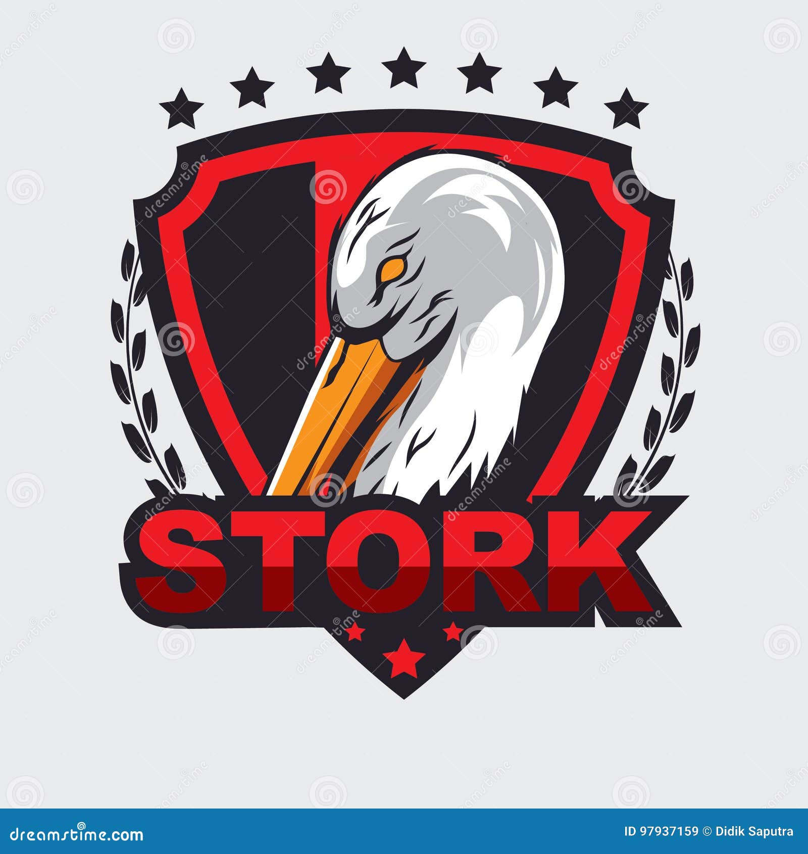 Stork logo stock vector. Illustration of company, blue - 97937159