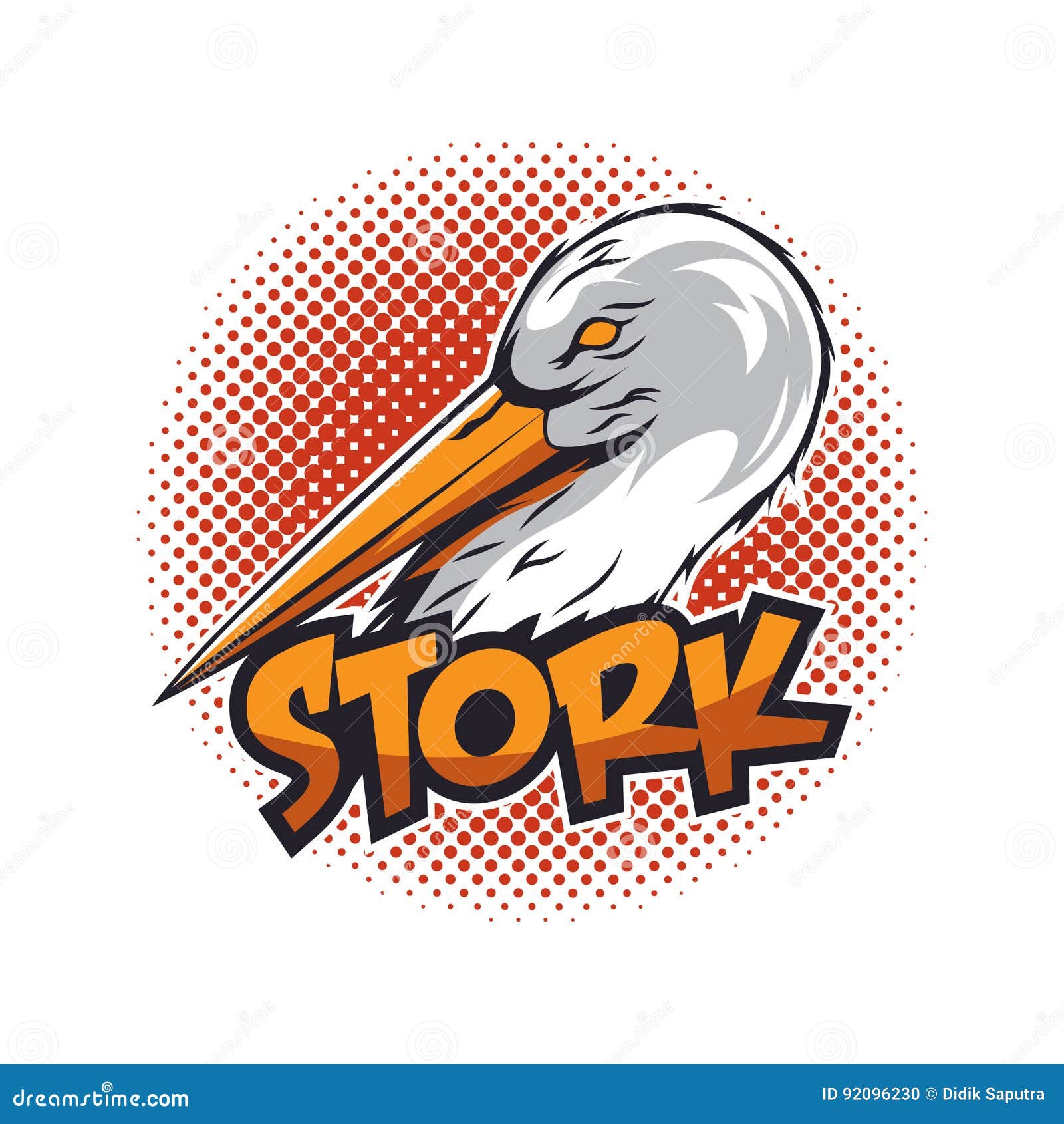 Stork Logo Vector stock vector. Illustration of logo - 92096230