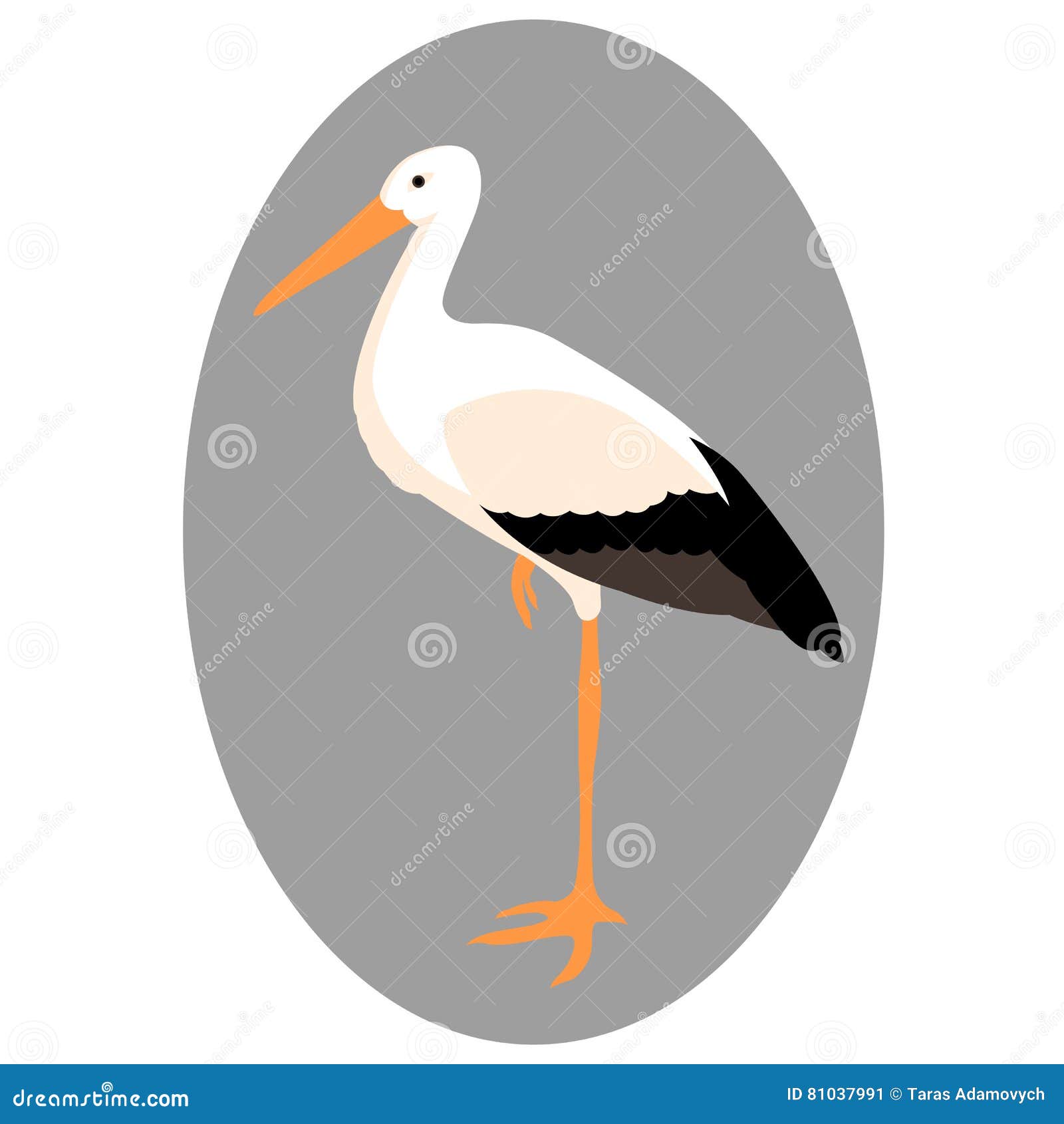 Stork Vector Illustration Style Flat Profile Stock Vector ...