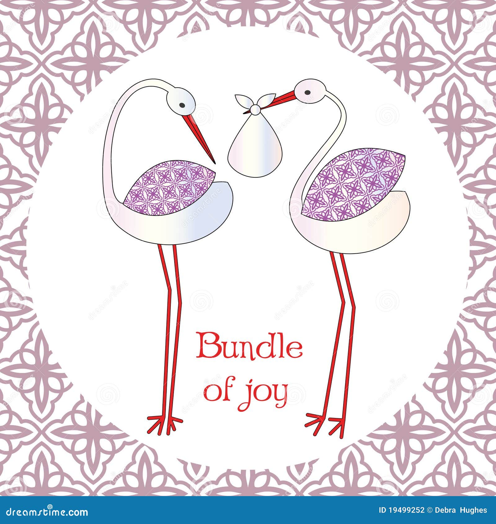 Storks with bundle of joy stock vector. Illustration of birth - 19499252