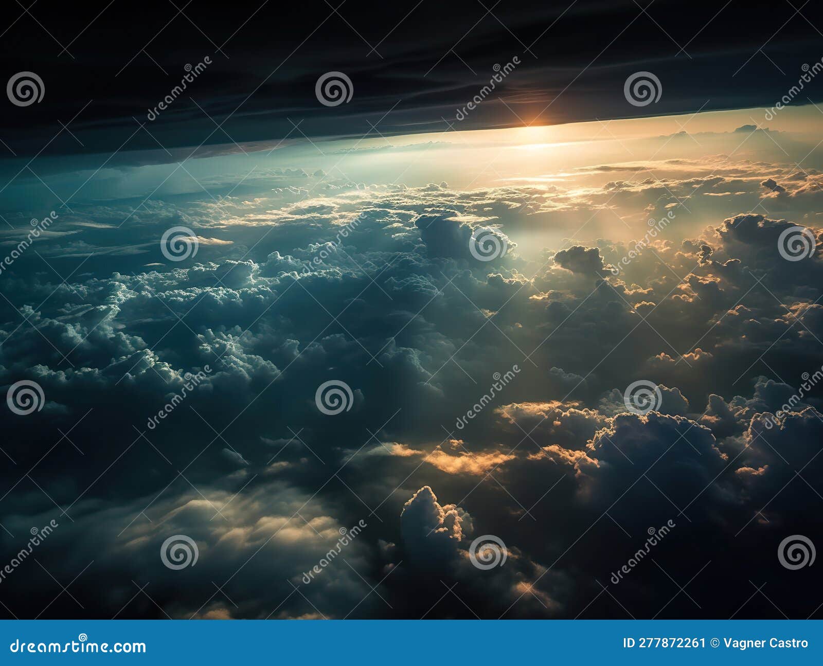 A Storm Above the Clouds with Intense Lightning. the Rain Clouds that ...