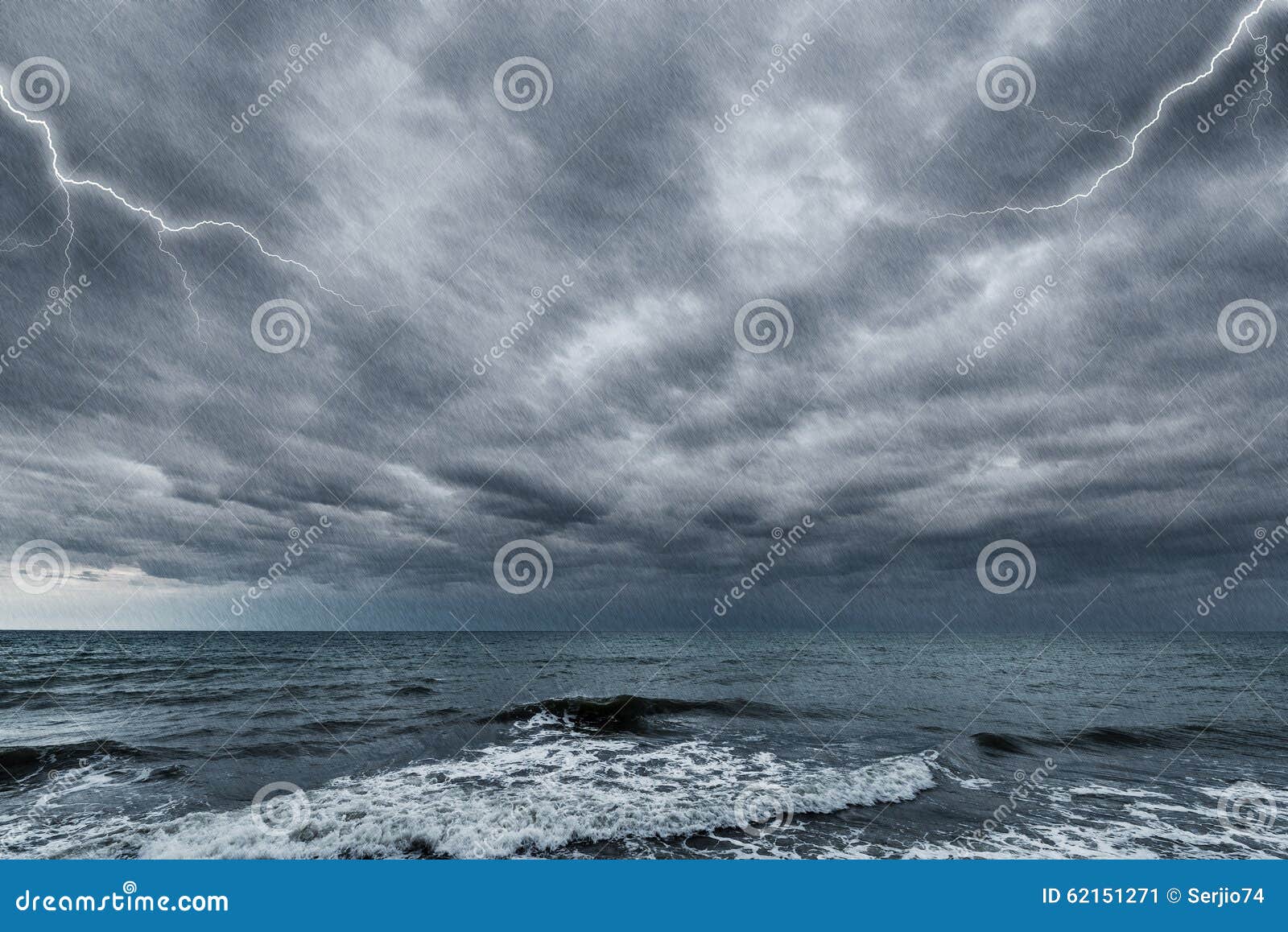 Storm above the ocean. stock image. Image of environment - 62151271