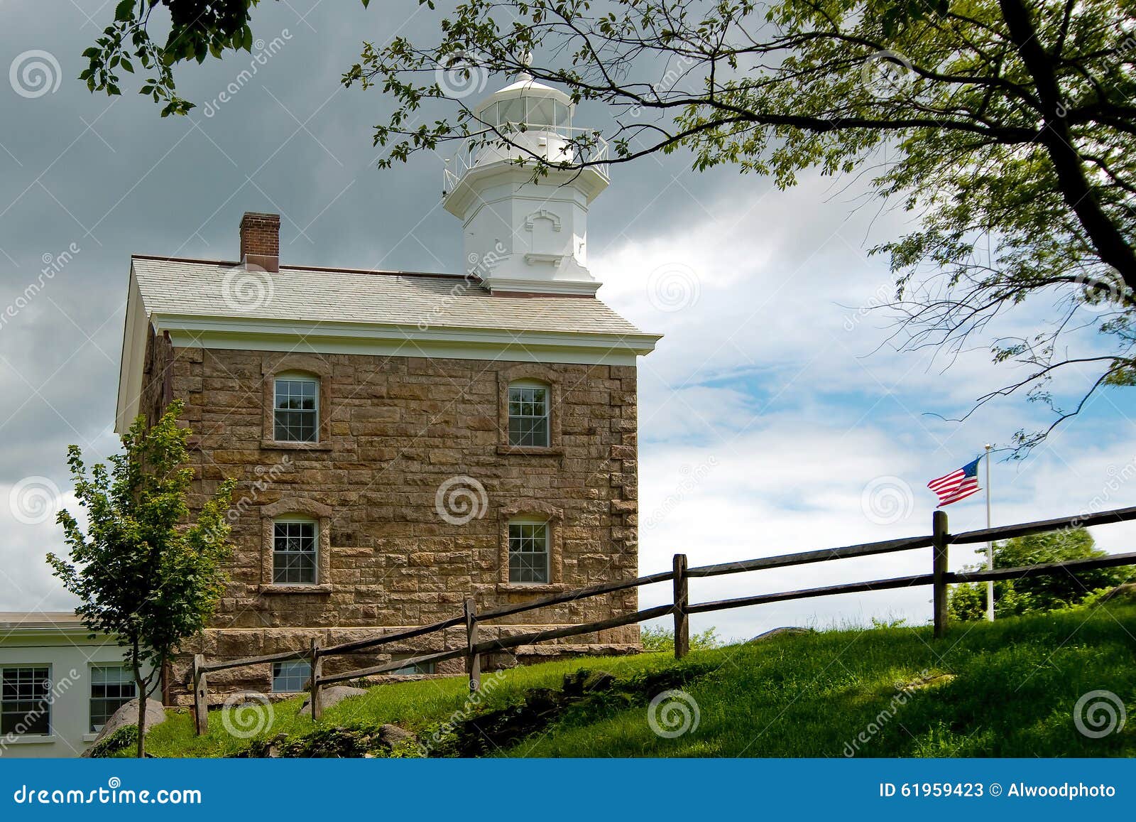 Storm Approaches Connecticut Lighthouse Stock Image - Image of ...