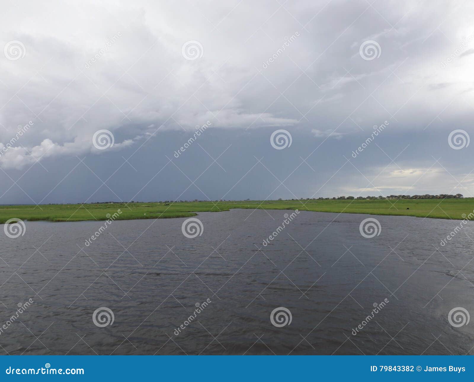 Storm Approaching Over River Stock Photo - Image of rain, green: 79843382
