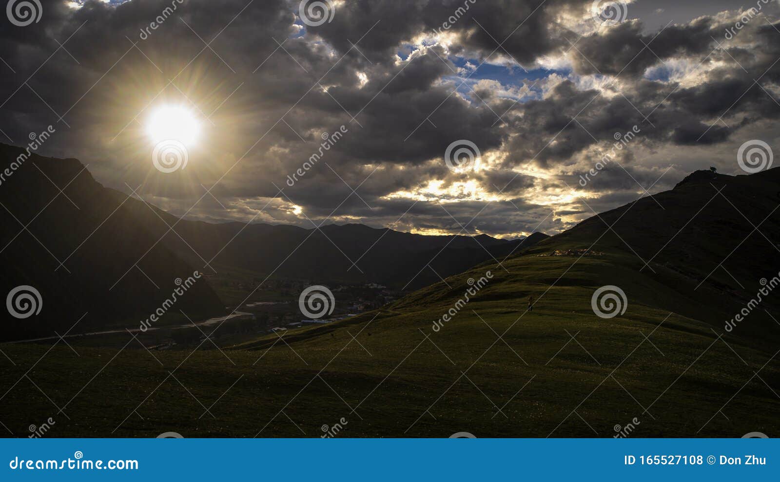 Beautiful Landscape Light and Shadow on the Mountain Stock Photo ...