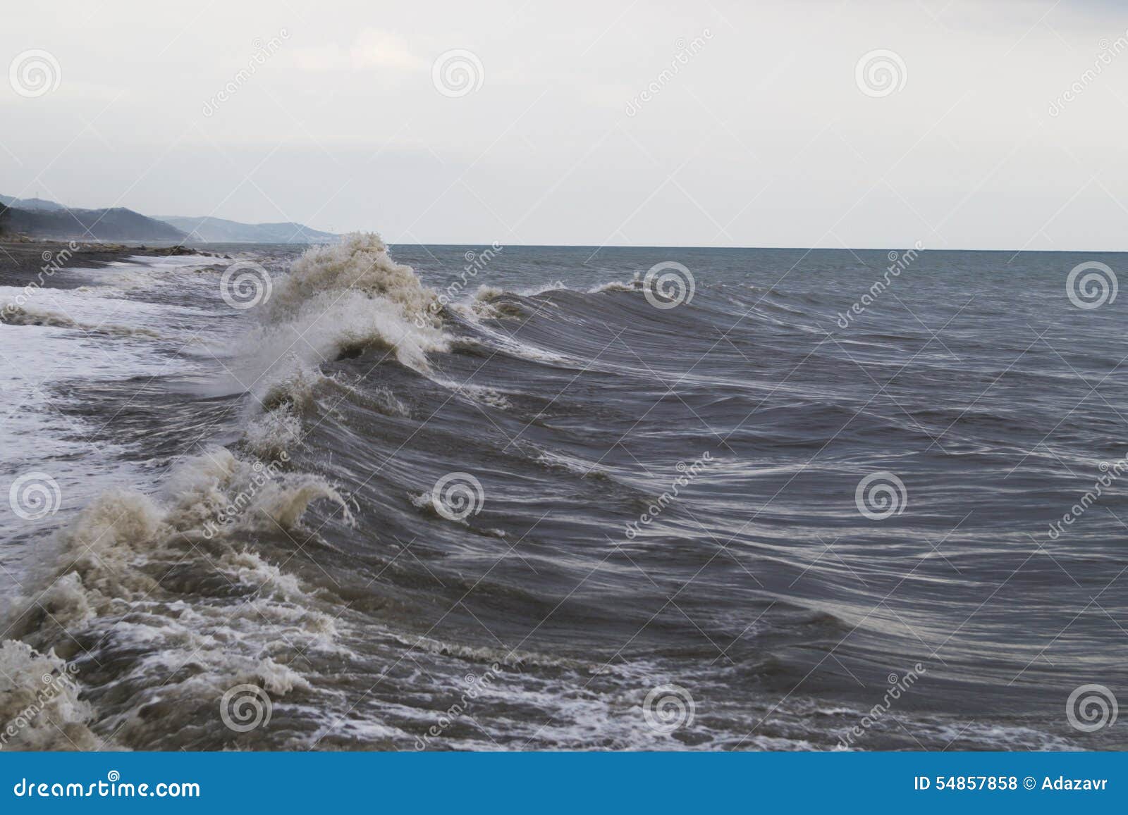 Storm on the Black sea stock photo. Image of sochi, waves - 54857858