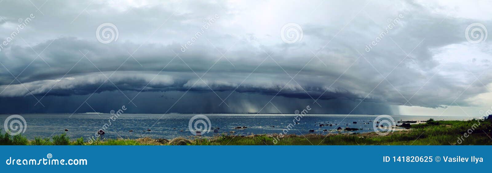 Storm cell over the Bay. stock image. Image of white - 141820625