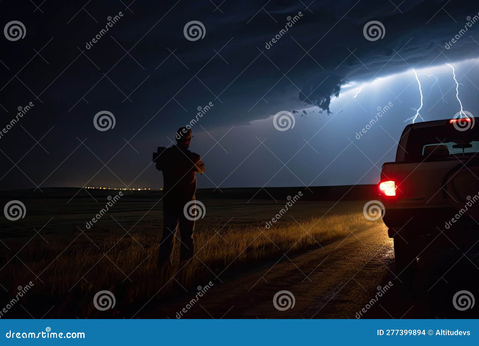 Storm Chaser Observes Powerful Tornado From A Safe Distance, With Storm ...