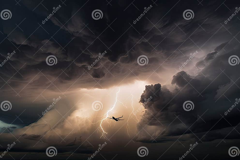 Storm Chaser Flying through Thunderstorm, Capturing Dramatic Storm ...