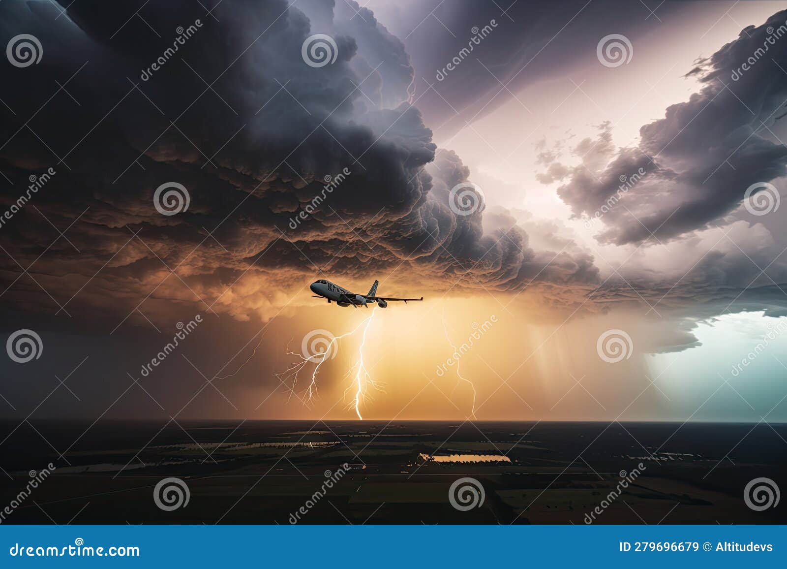 Storm Chaser Flying through Thunderstorm, Capturing Dramatic Storm ...