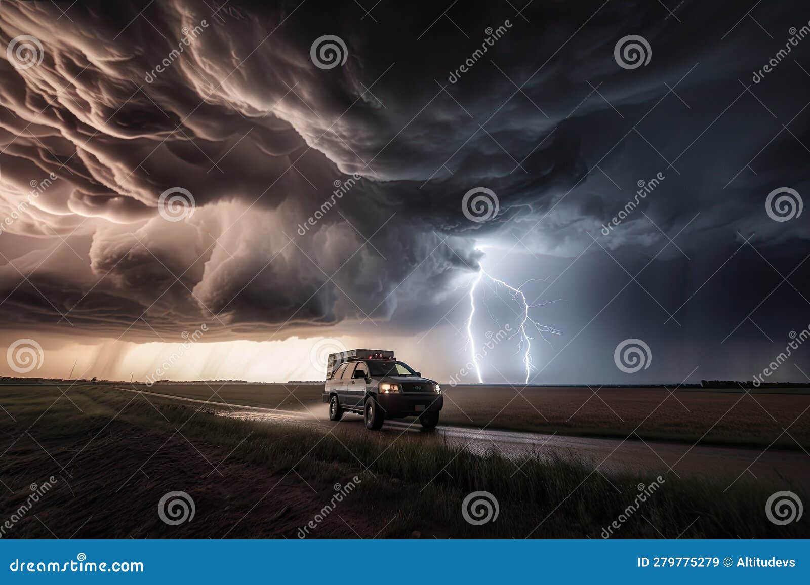 Storm Chaser Flying through Thunderstorm, Capturing Dramatic Storm ...