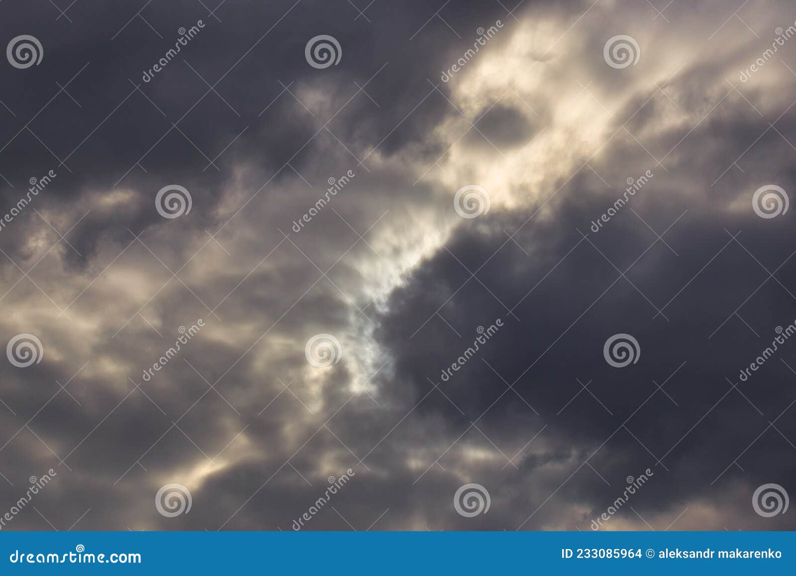 Storm Cloud with Bright Skylights of Sunlight Stock Photo - Image of ...