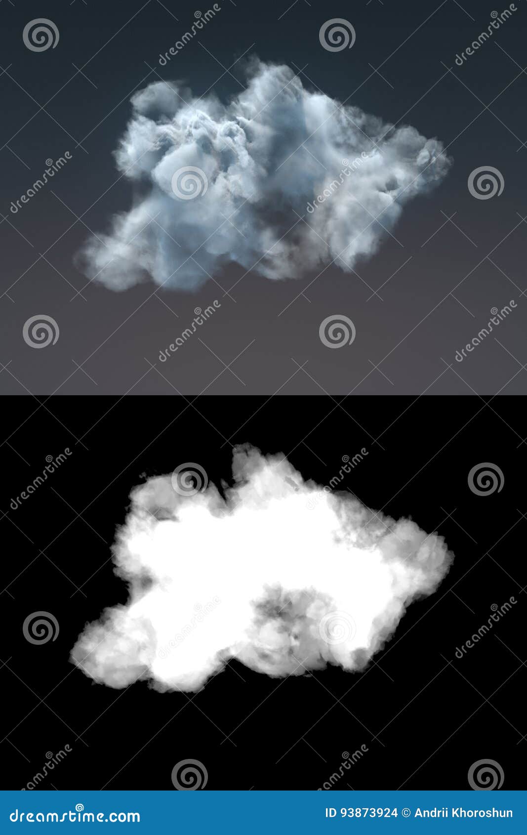 Storm Cloud on Dark Background 3d Rendering Stock Illustration ...