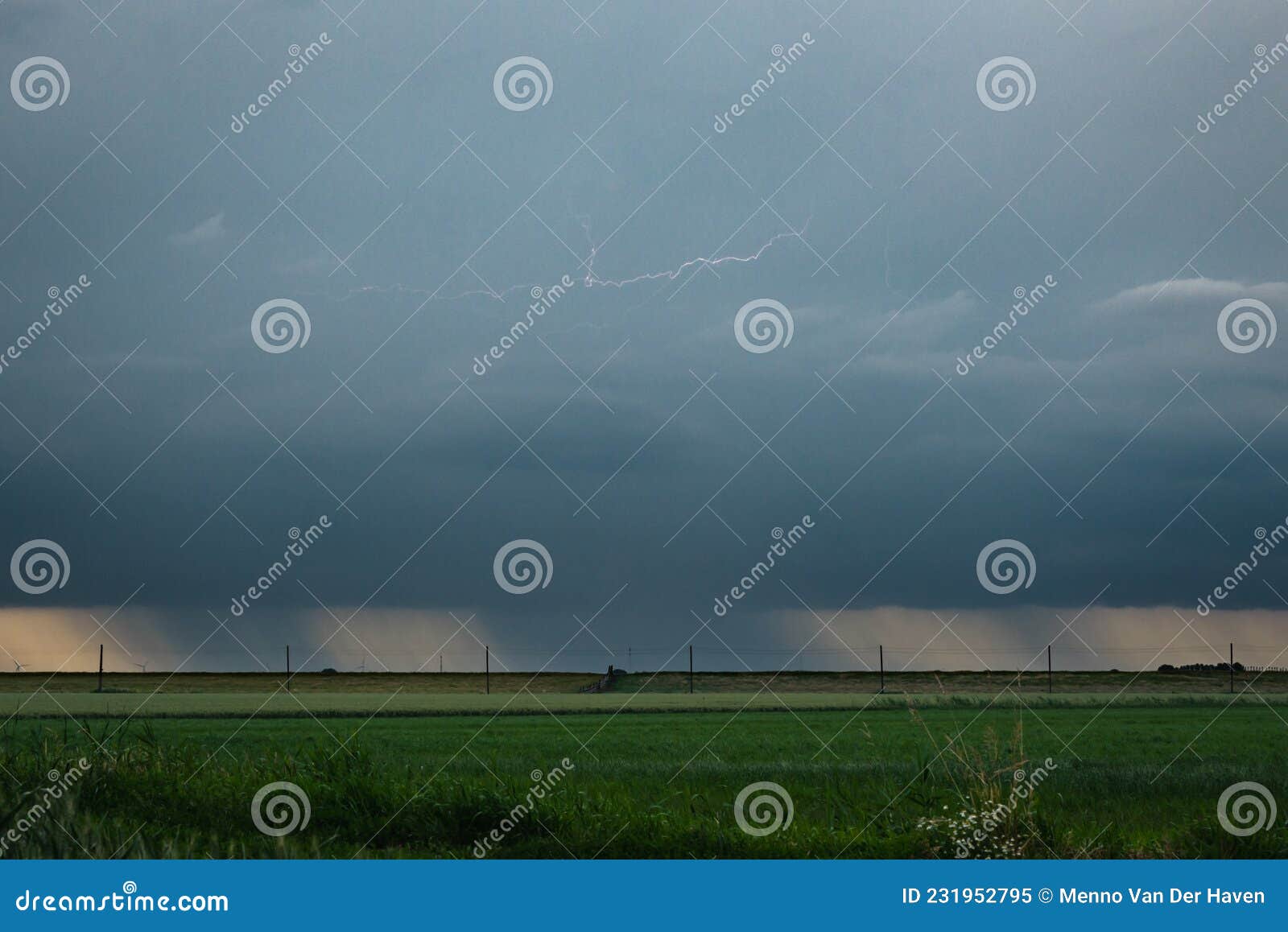 Fallstreaks of Rain or Hail Below the Base of Thunderstorm Stock Image ...