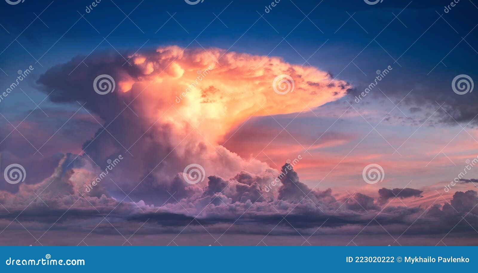 Storm Cloud in the Form of a Nuclear Explosion. Stock Photo - Image of ...