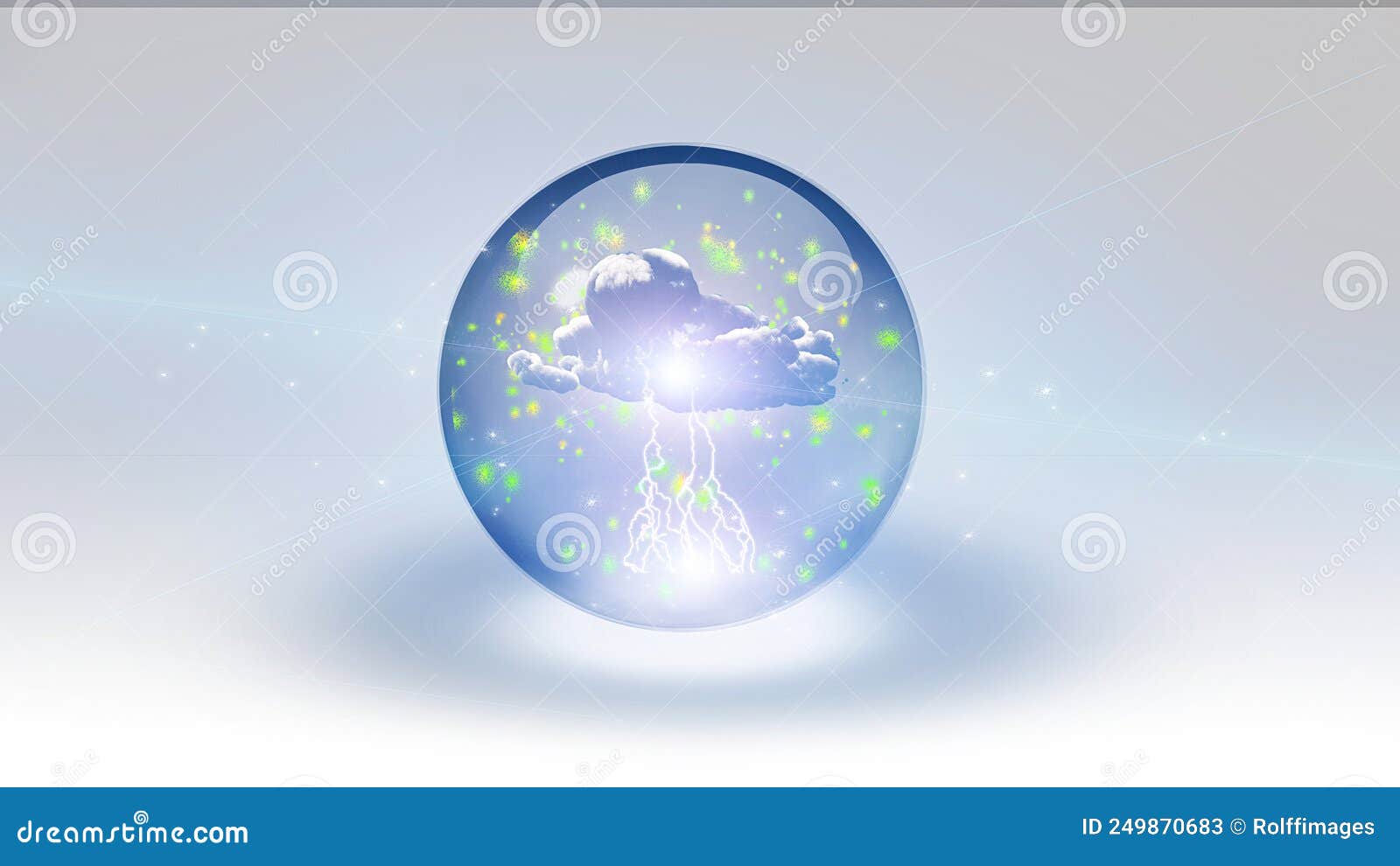 Storm cloud in glass ball stock illustration. Illustration of ...