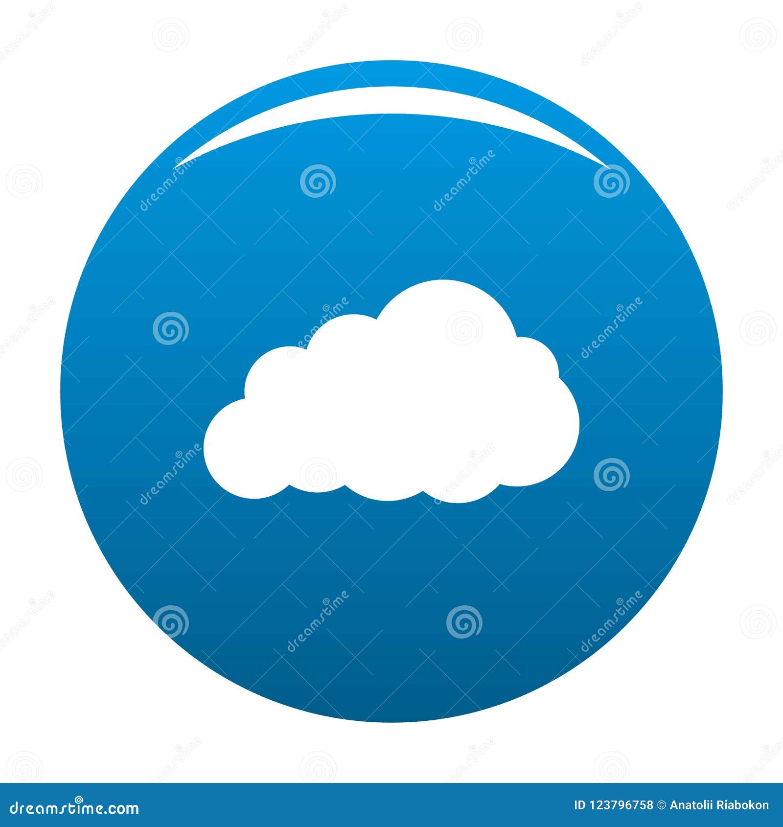 Storm cloud icon blue stock illustration. Illustration of form - 123796758