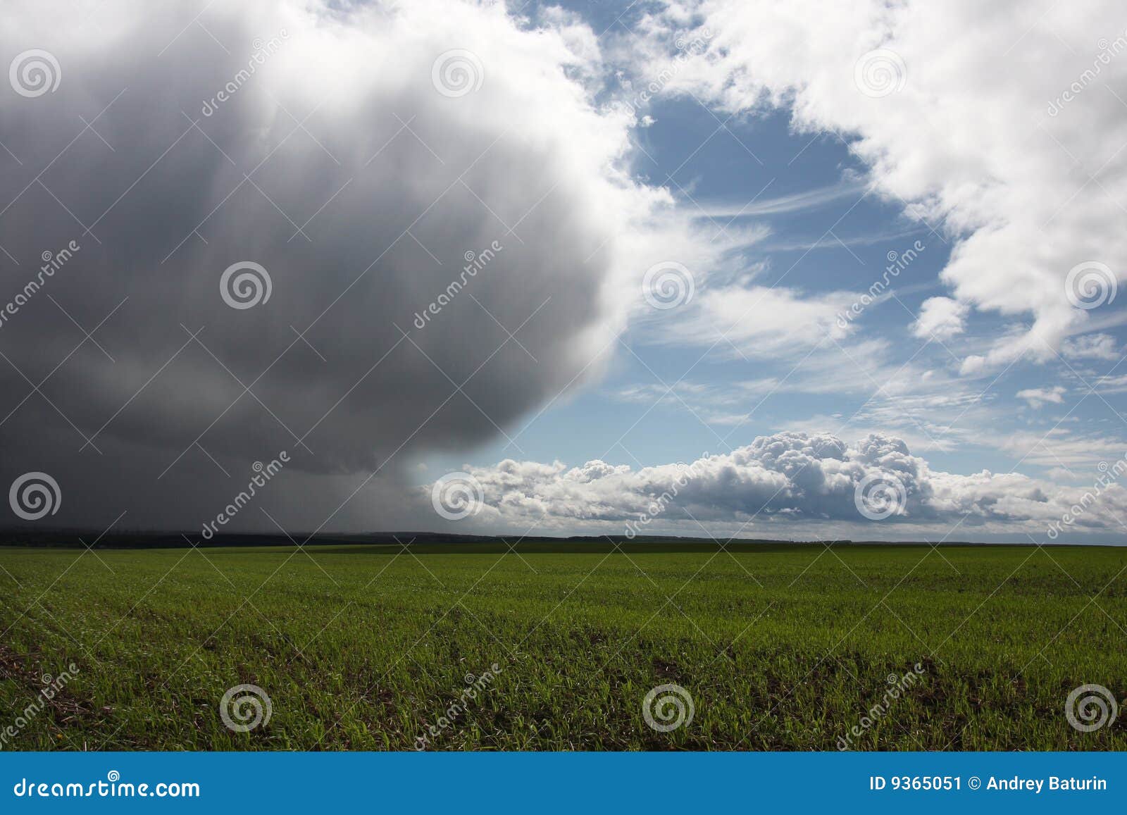 Storm Cloud Over Green Field Stock Image - Image of sunlight ...
