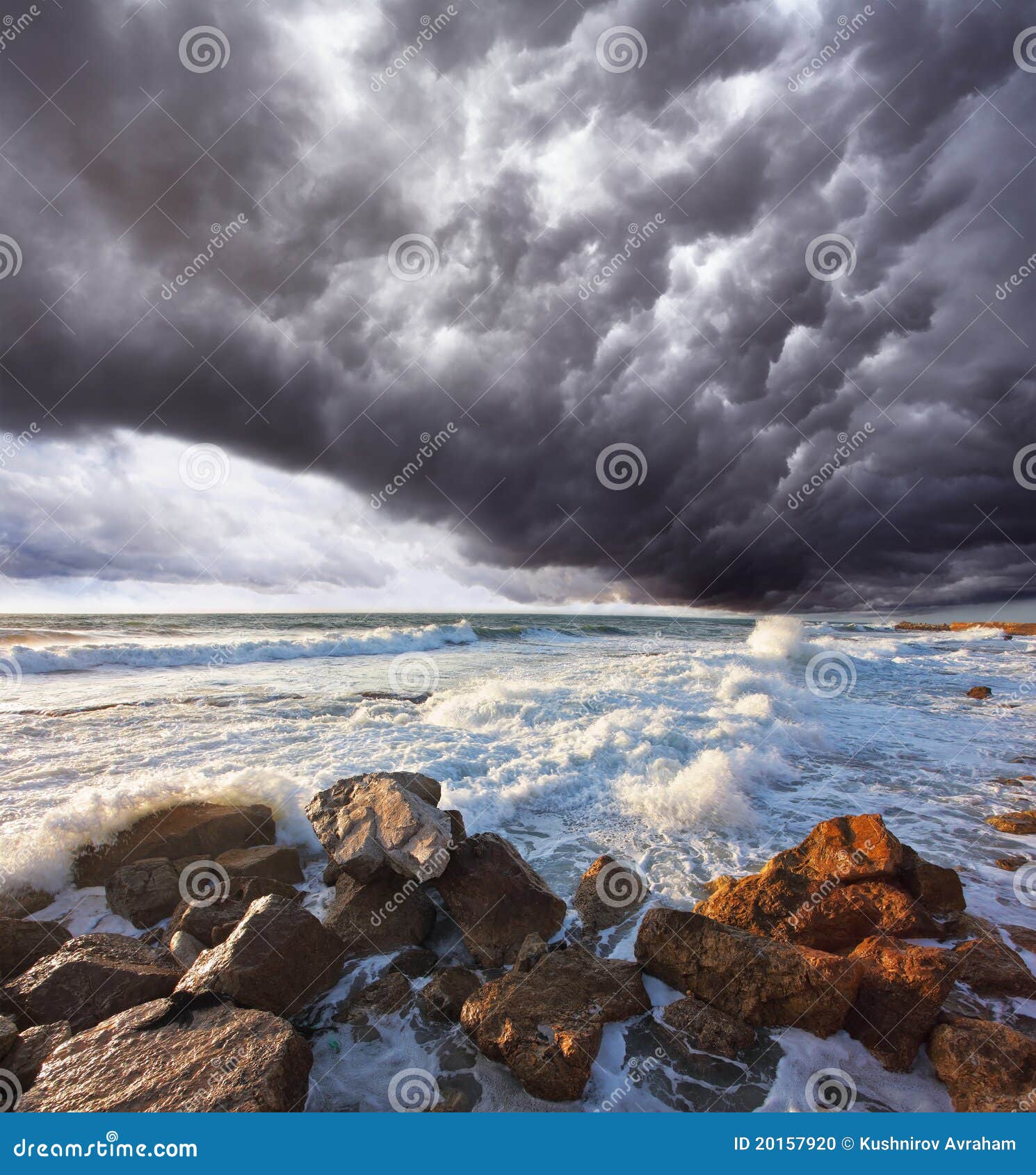 Raging Storm Waves Smashing Into Rocks Stock Image | CartoonDealer.com ...