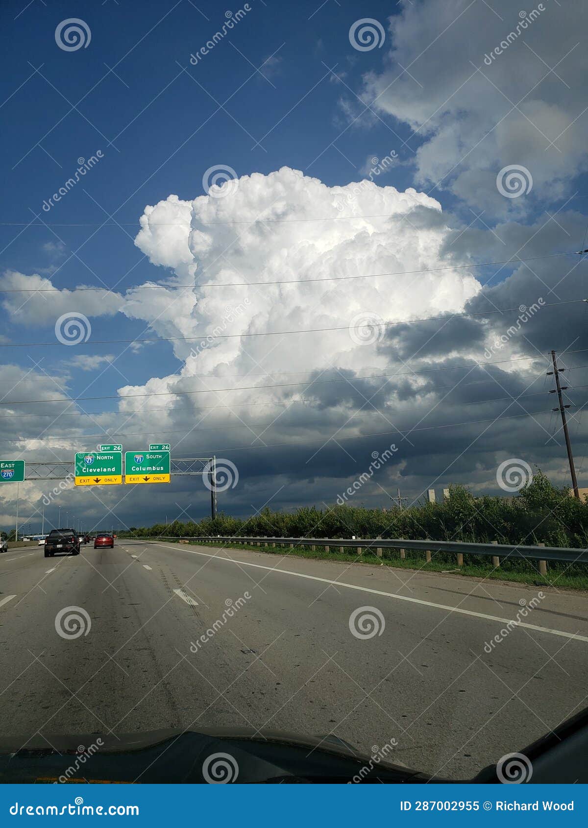 Storm Cloud Seen from a Freeway in Summer, Columbus, Ohio Editorial ...