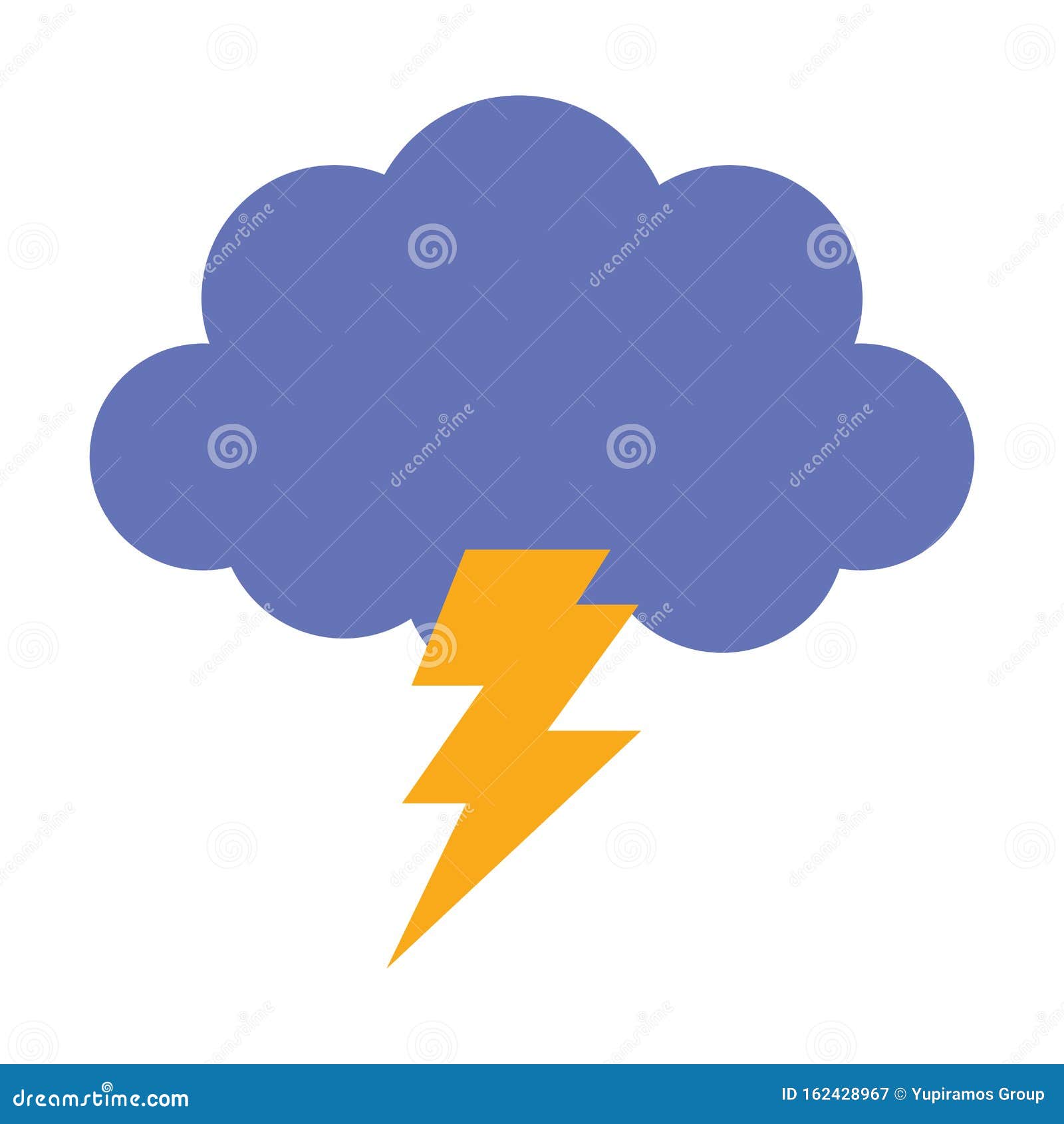 Storm Cloud Thunderbolt Weather Design Icon Stock Vector - Illustration ...