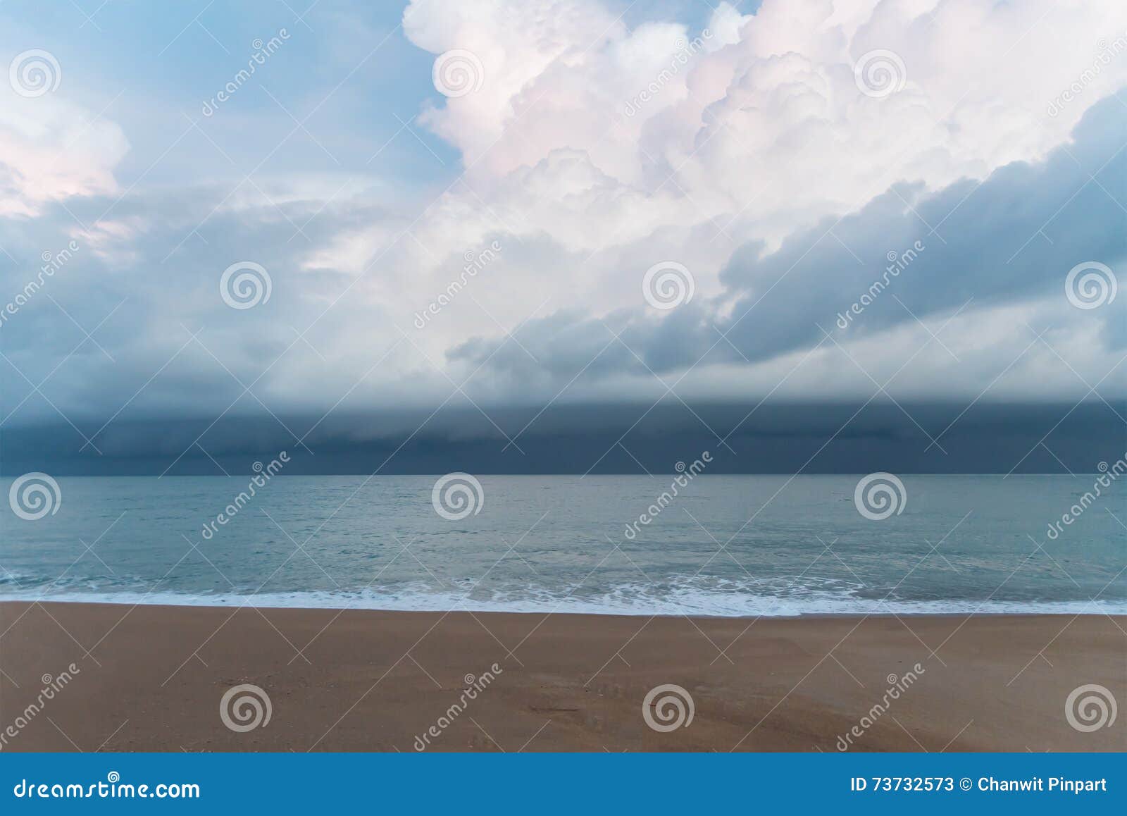 Storm Clouds Approaching the Beach on Morning Stock Image - Image of ...