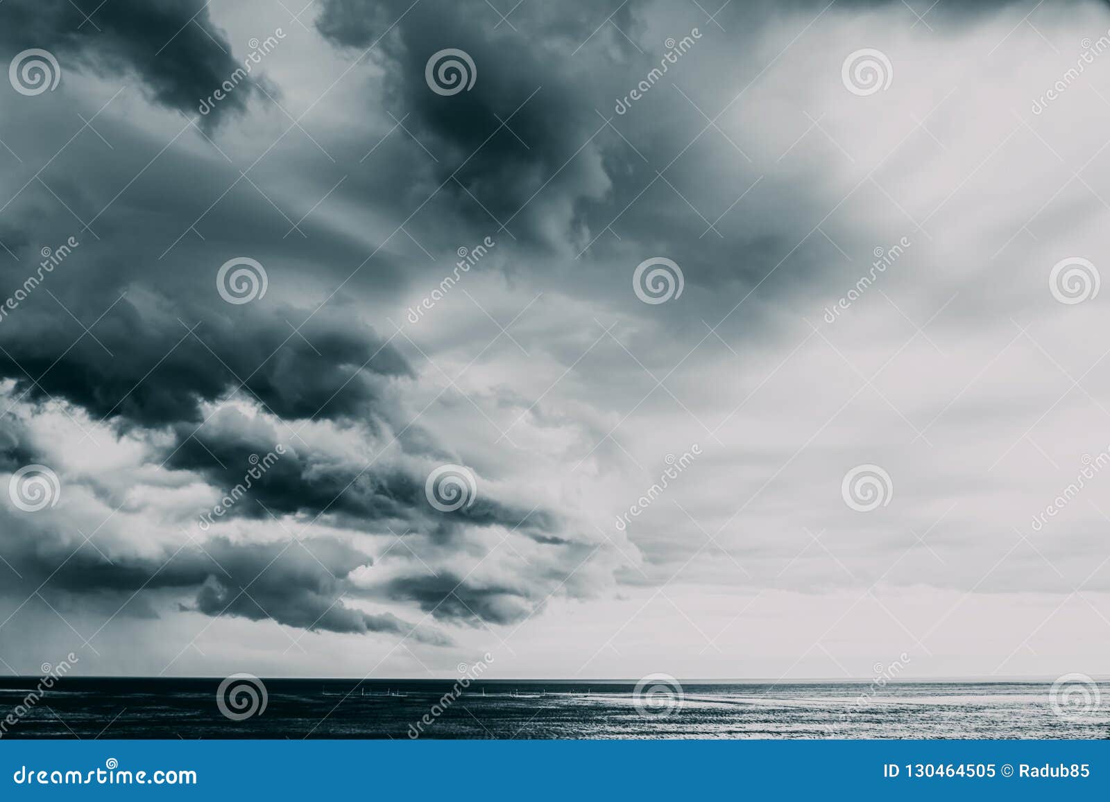 Storm Clouds Gather Over Ocean Stock Image - Image of extreme, breaking ...
